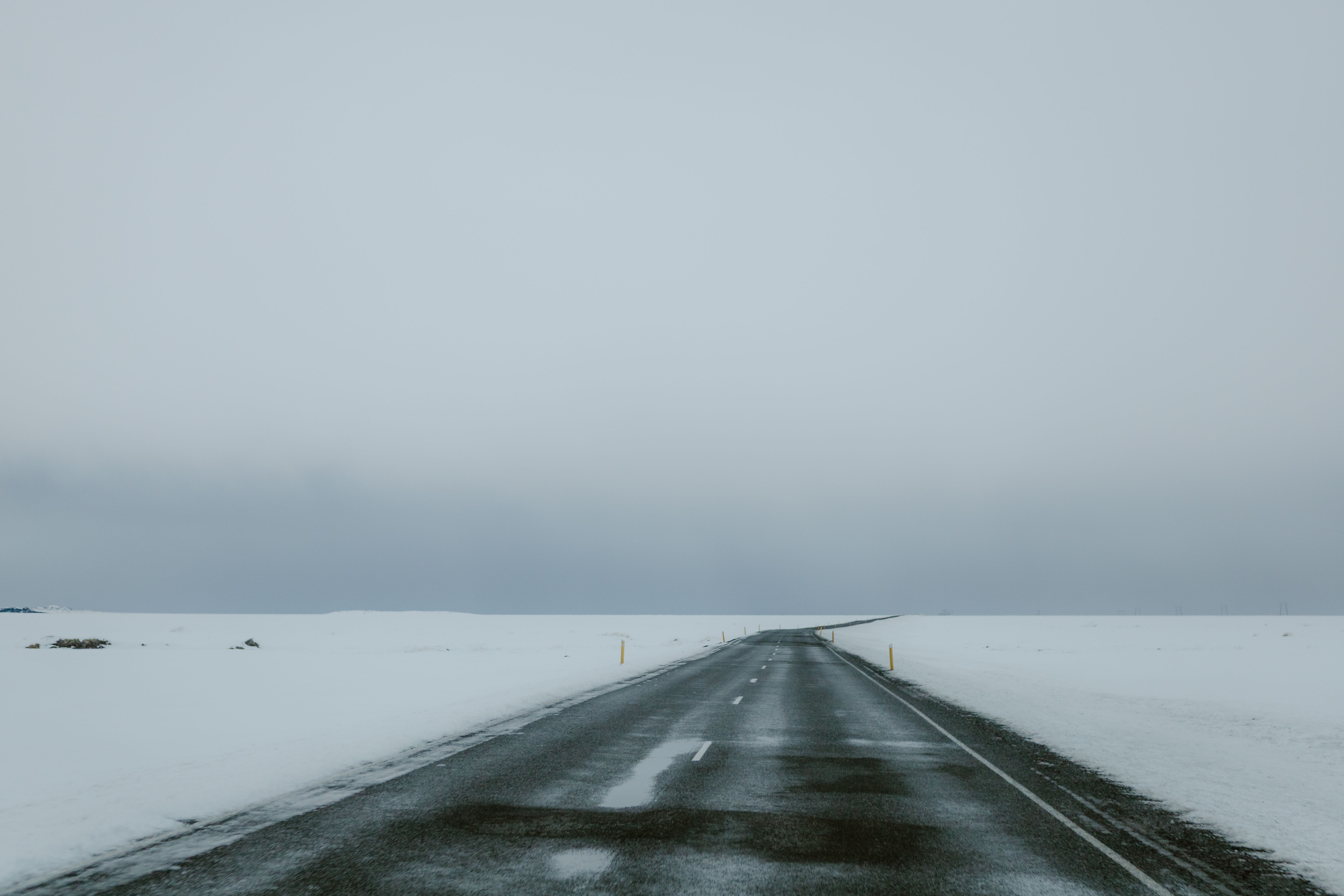 Winter Road in Snow-Covered Landscape · Free Stock Photo