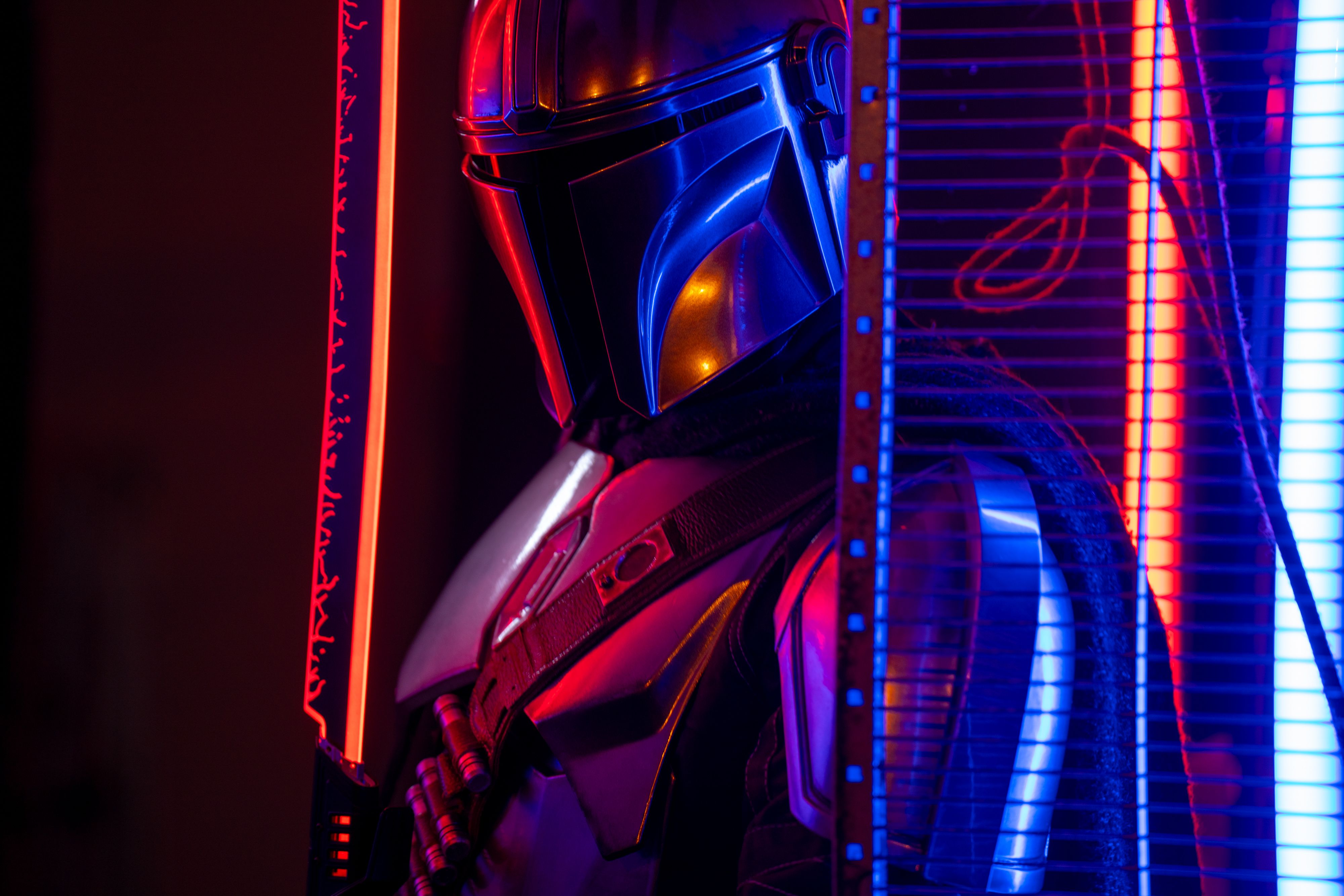Futuristic Neon Cosplay Portrait in Stockholm · Free Stock Photo