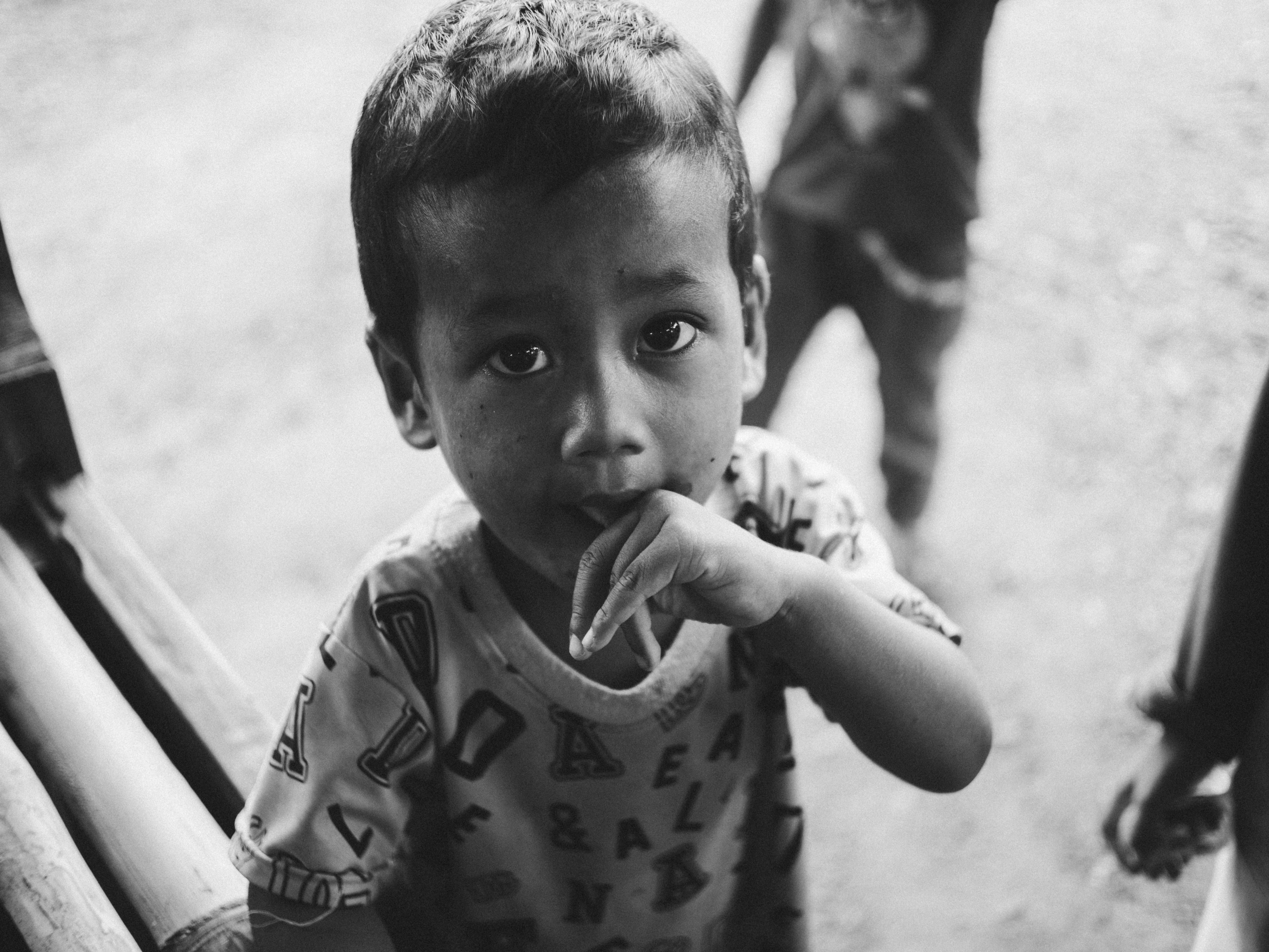 Black and White Portrait of a Young Child · Free Stock Photo