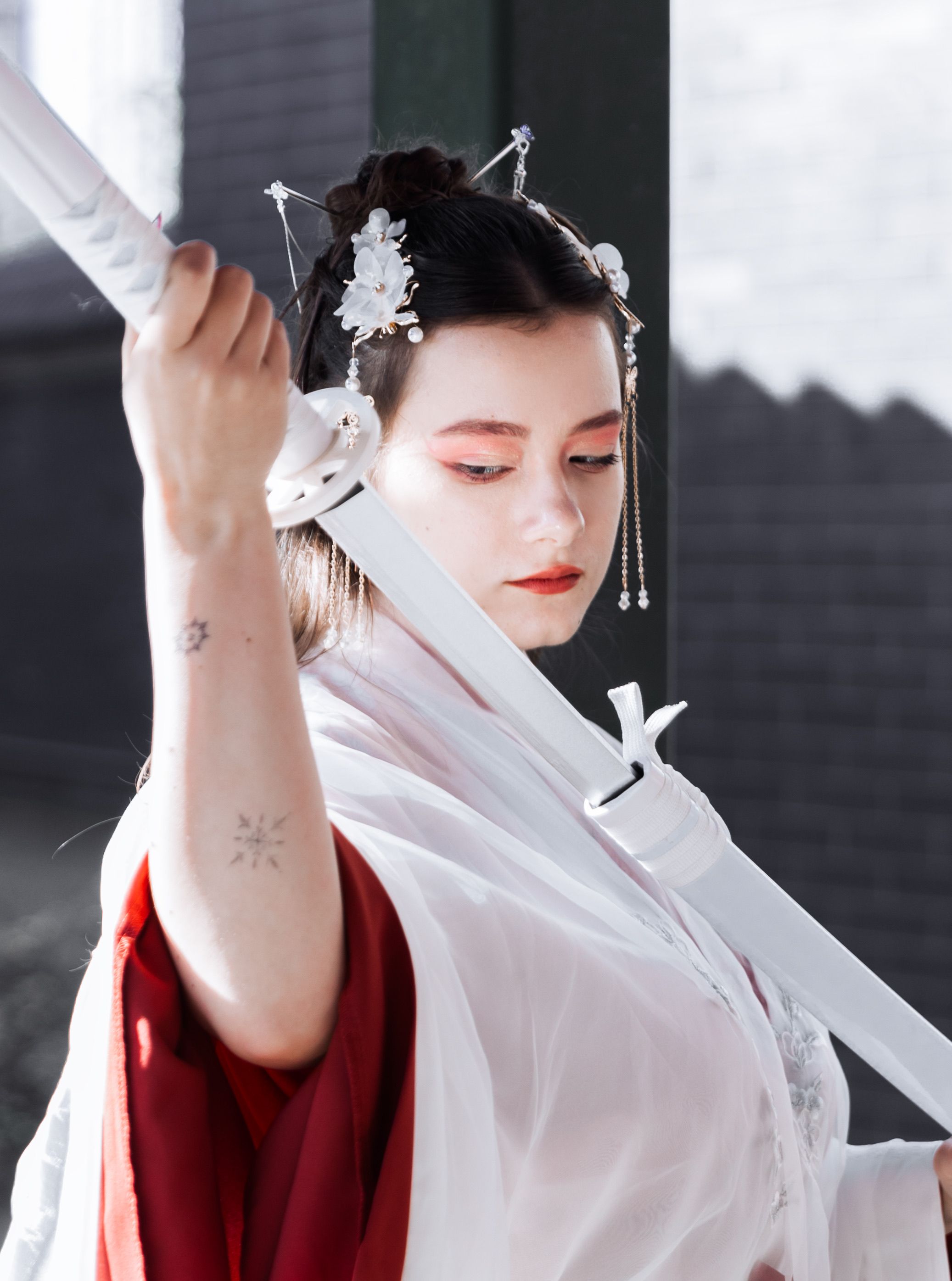 Elegant Geisha with White Katana Sword · Free Stock Photo