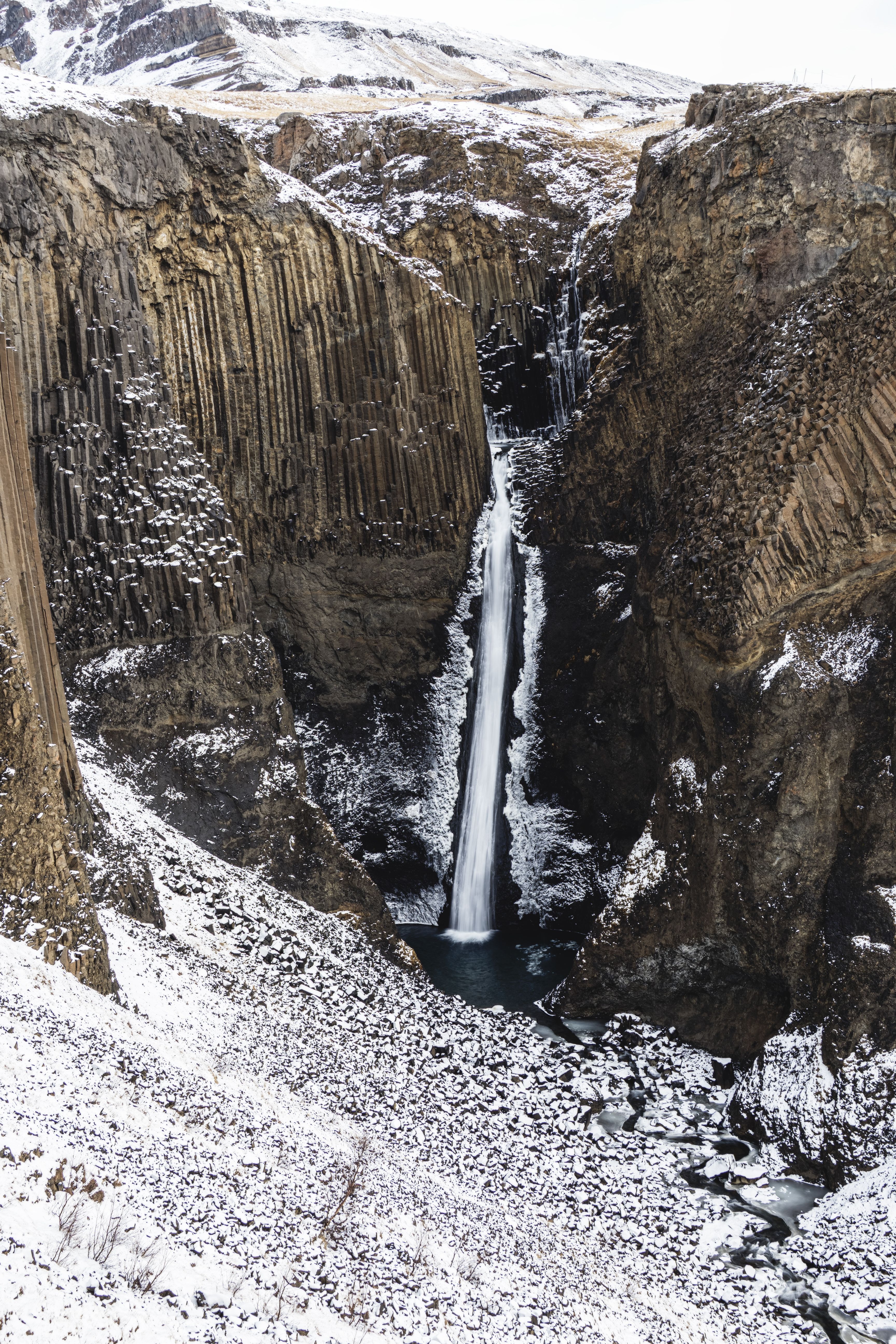 Majestic Winter Waterfall in Iceland · Free Stock Photo