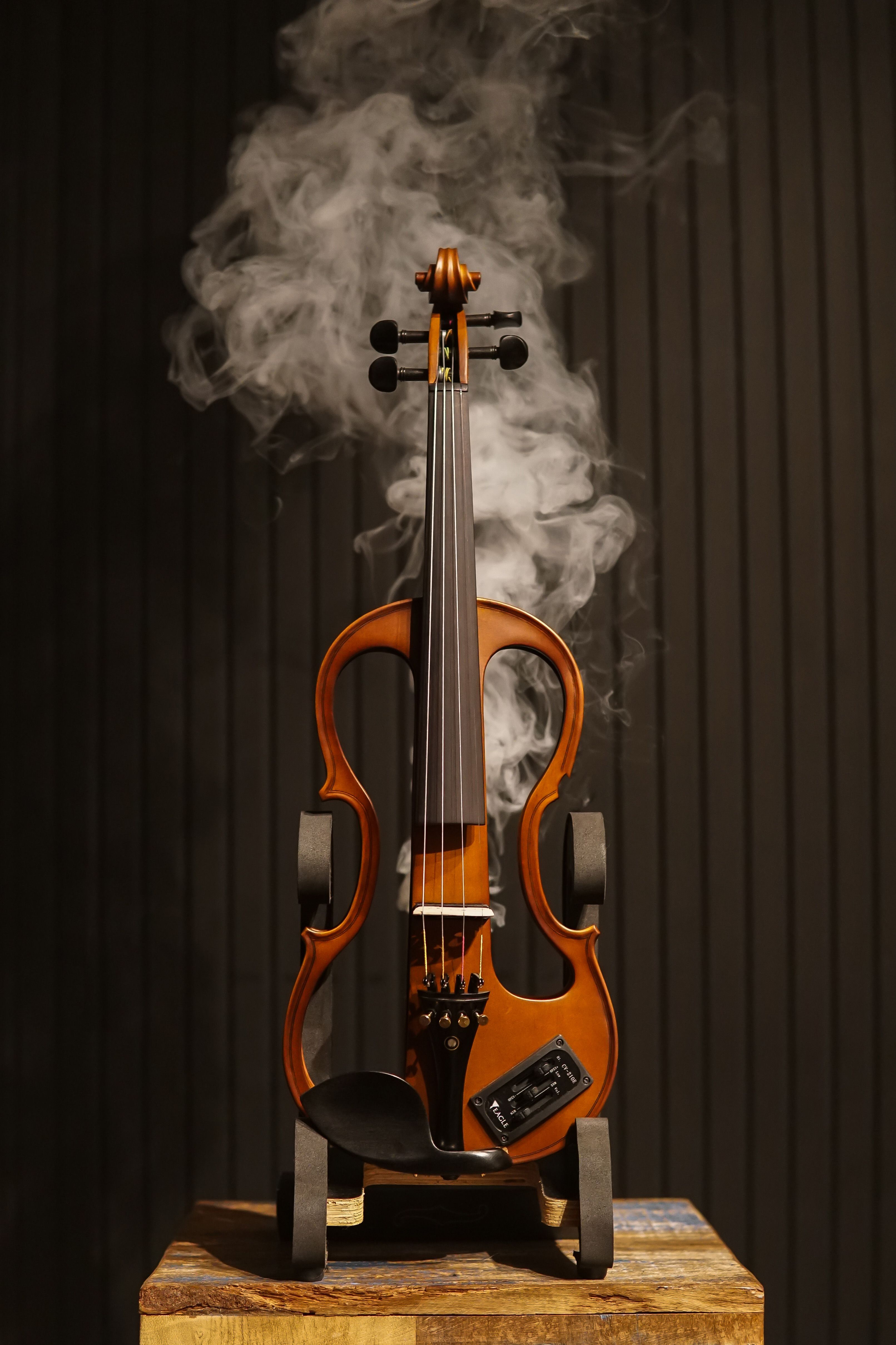 Elegant Violin with Artistic Smoke Effect · Free Stock Photo