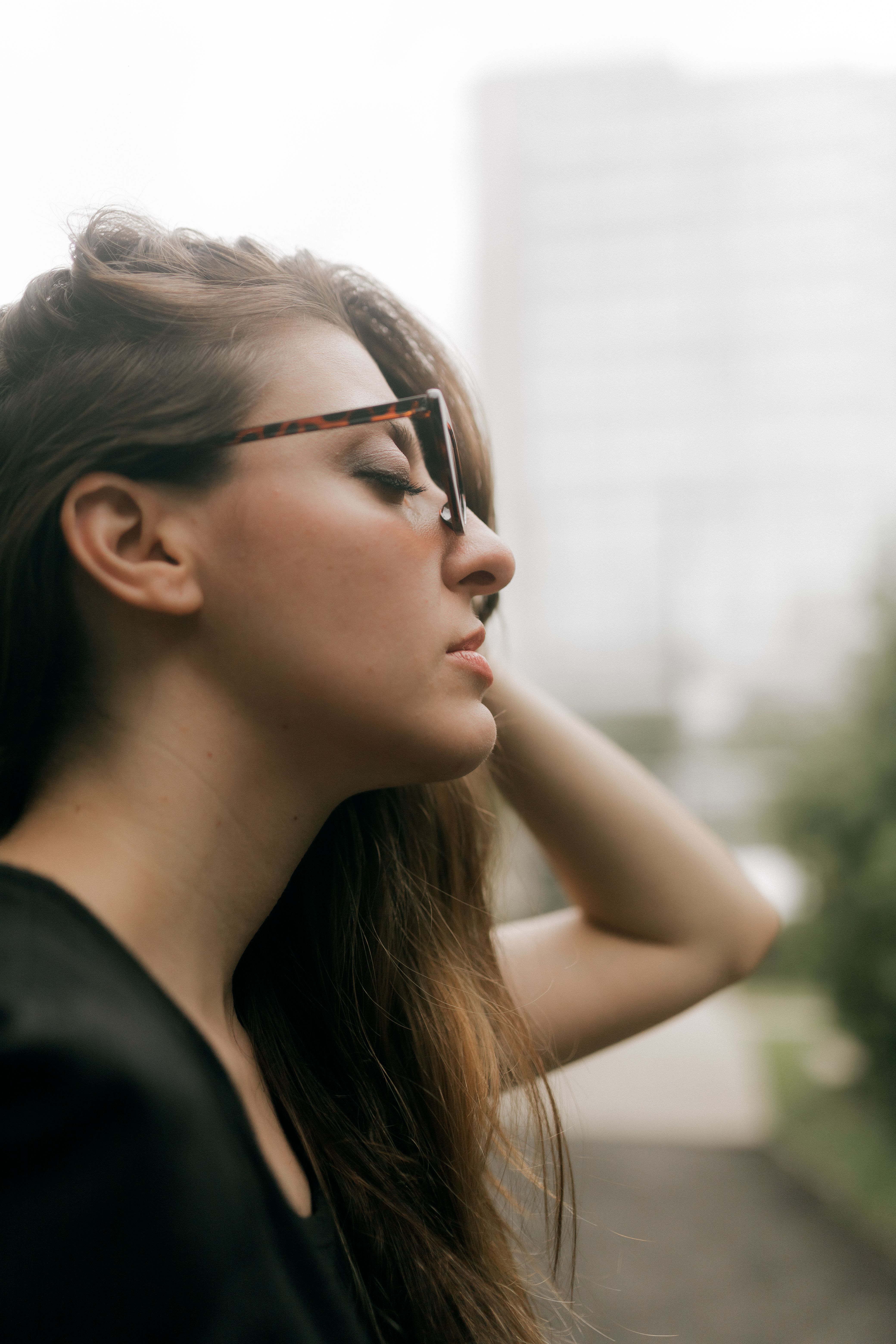 Woman Wearing Black Framed Eyeglasses Free Stock Photo