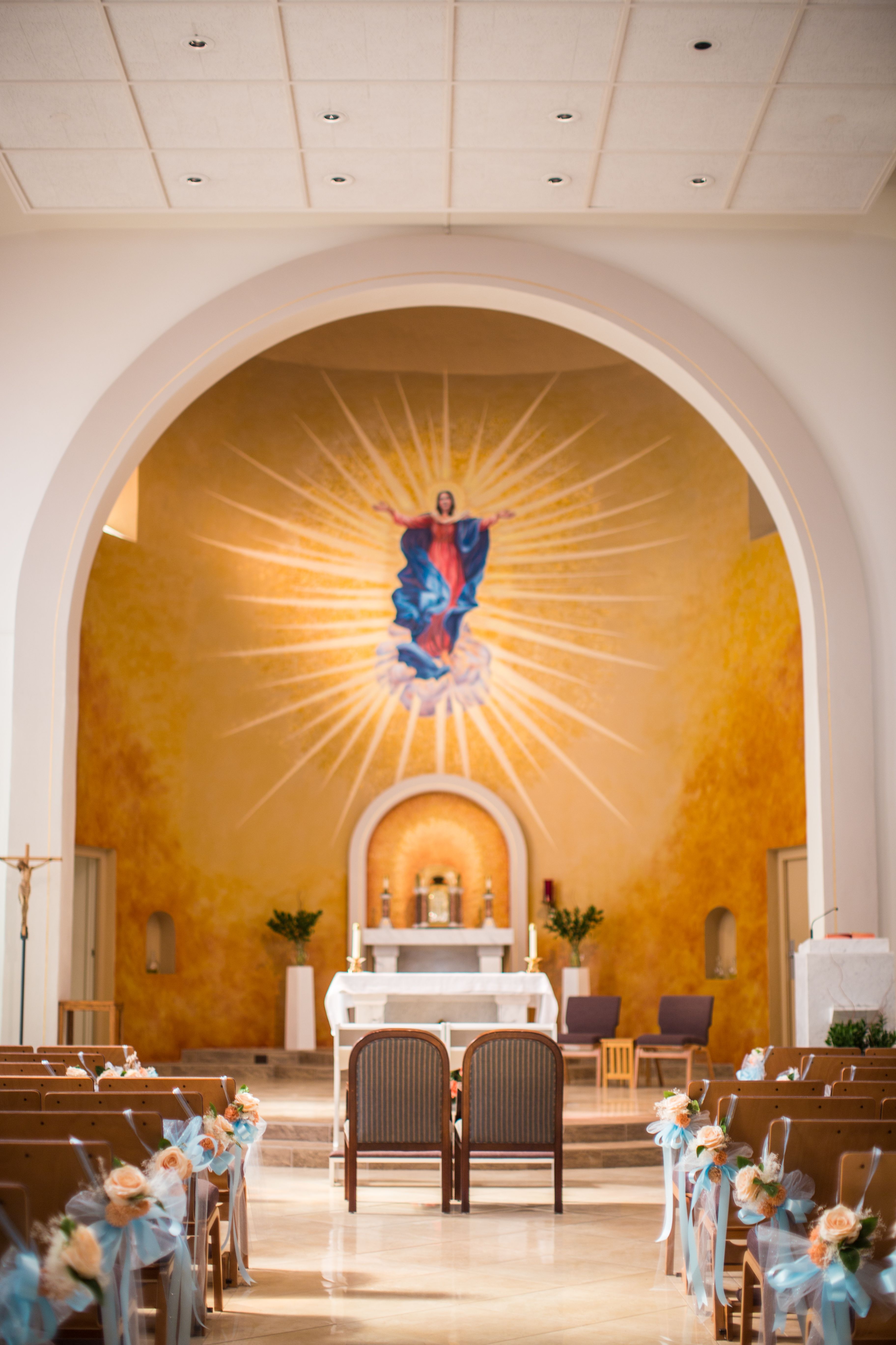 Beautiful Church Interior with Religious Art · Free Stock Photo