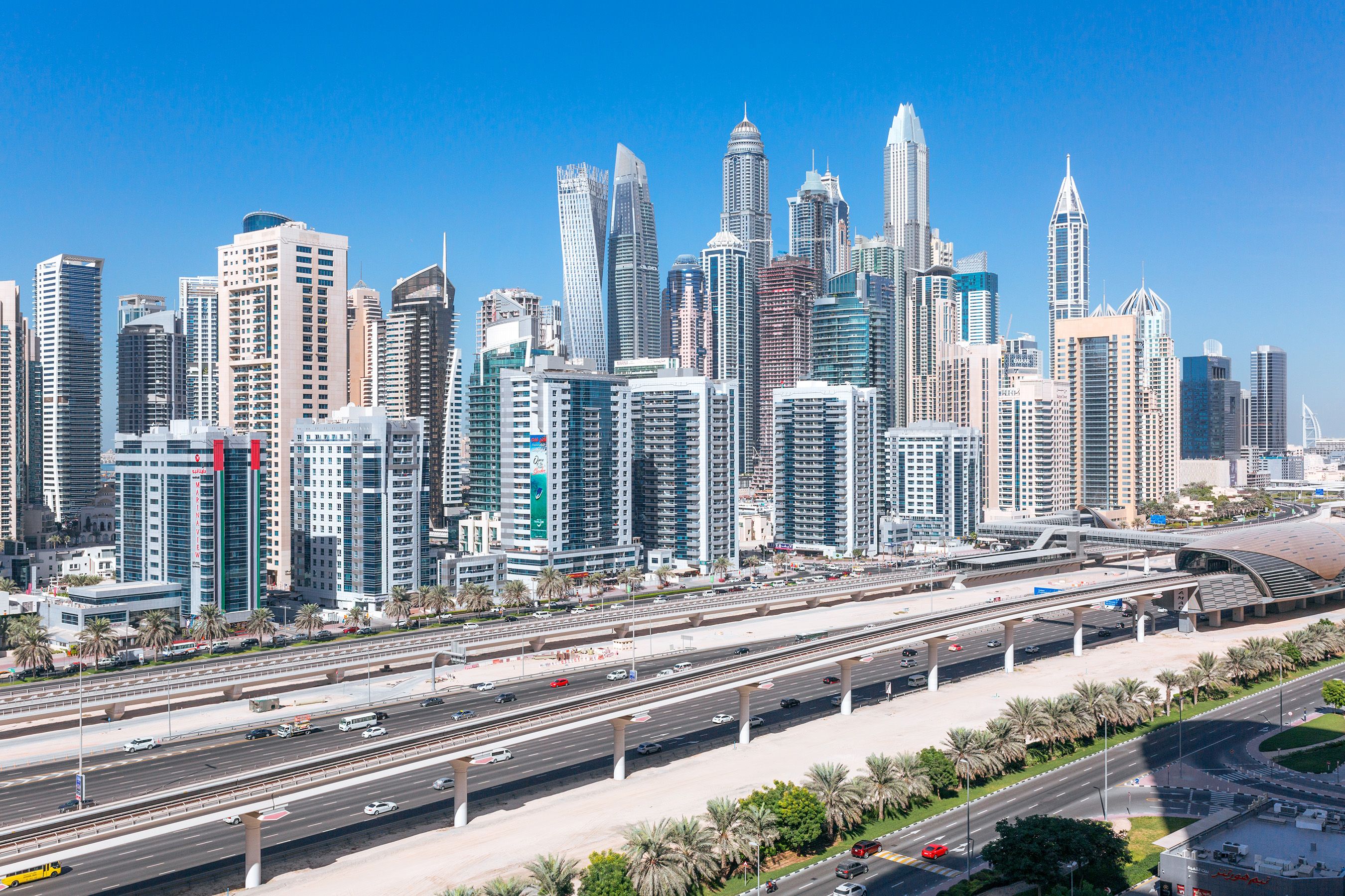 Dubai Marina Skyline with Modern Skyscrapers · Free Stock Photo