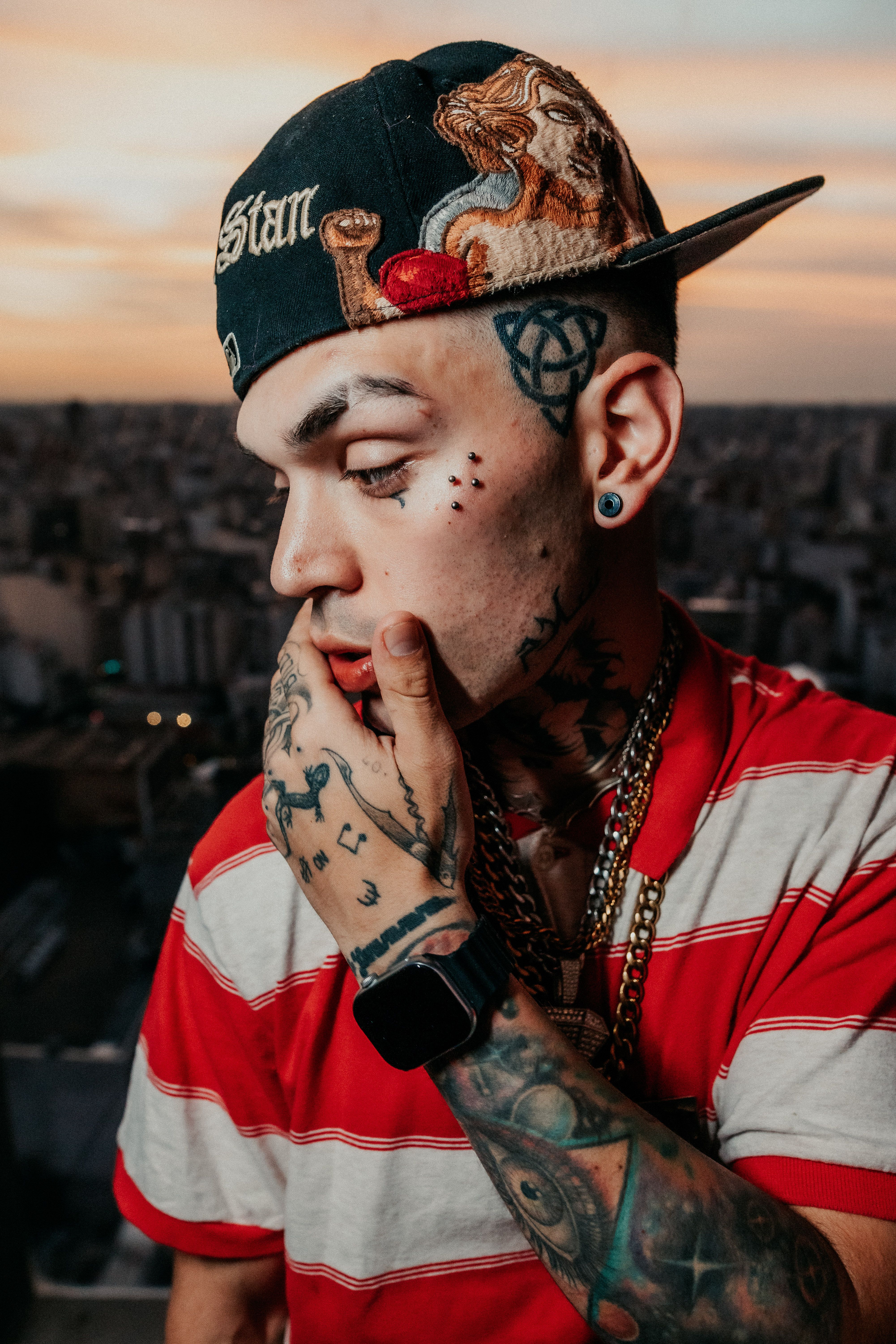 Tattoo Covered Person Posing with Arms Crossed in Defiant Pose · Free ...