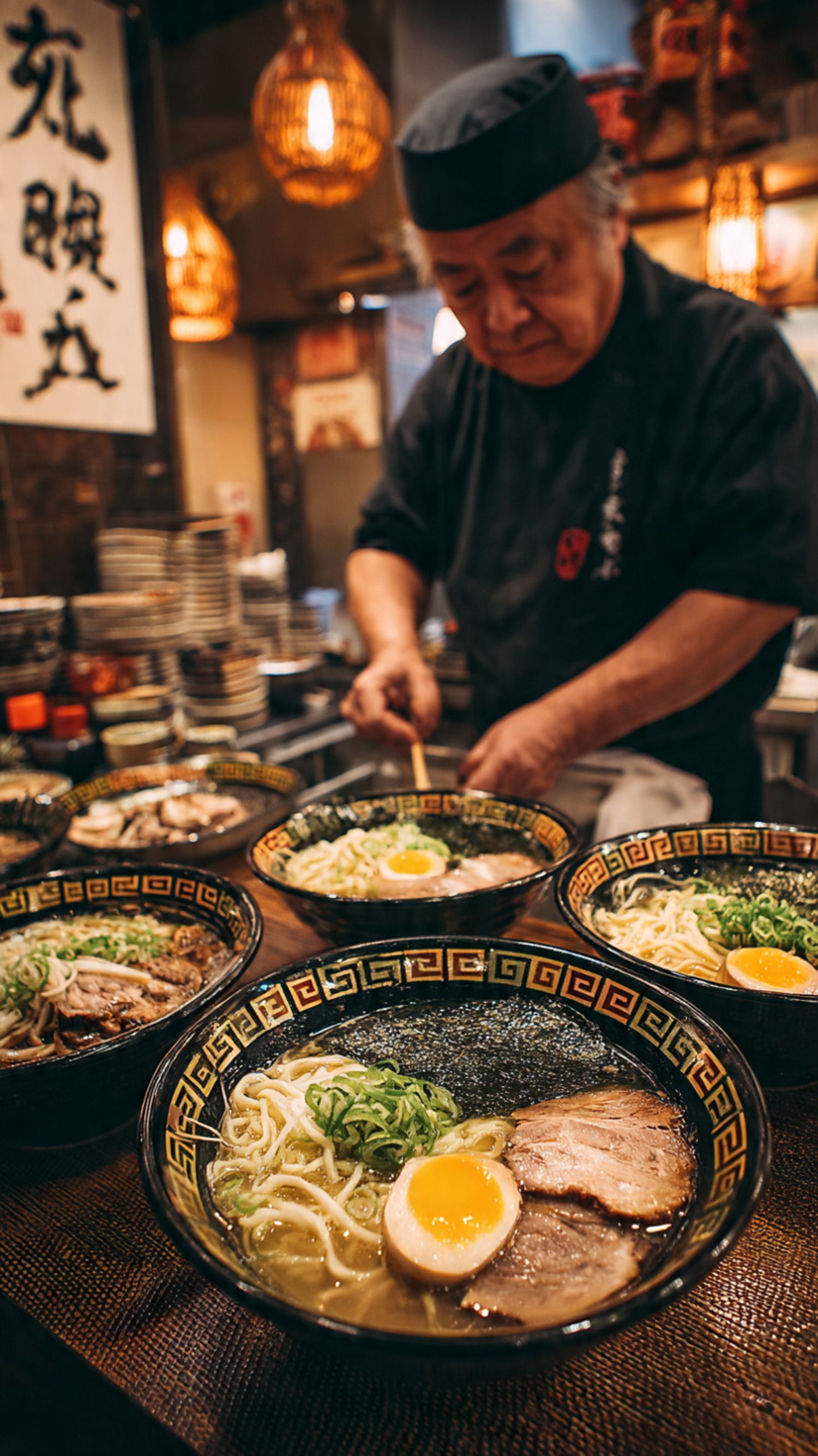 Traditional Japanese Ramen Chef in Action · Free Stock Photo