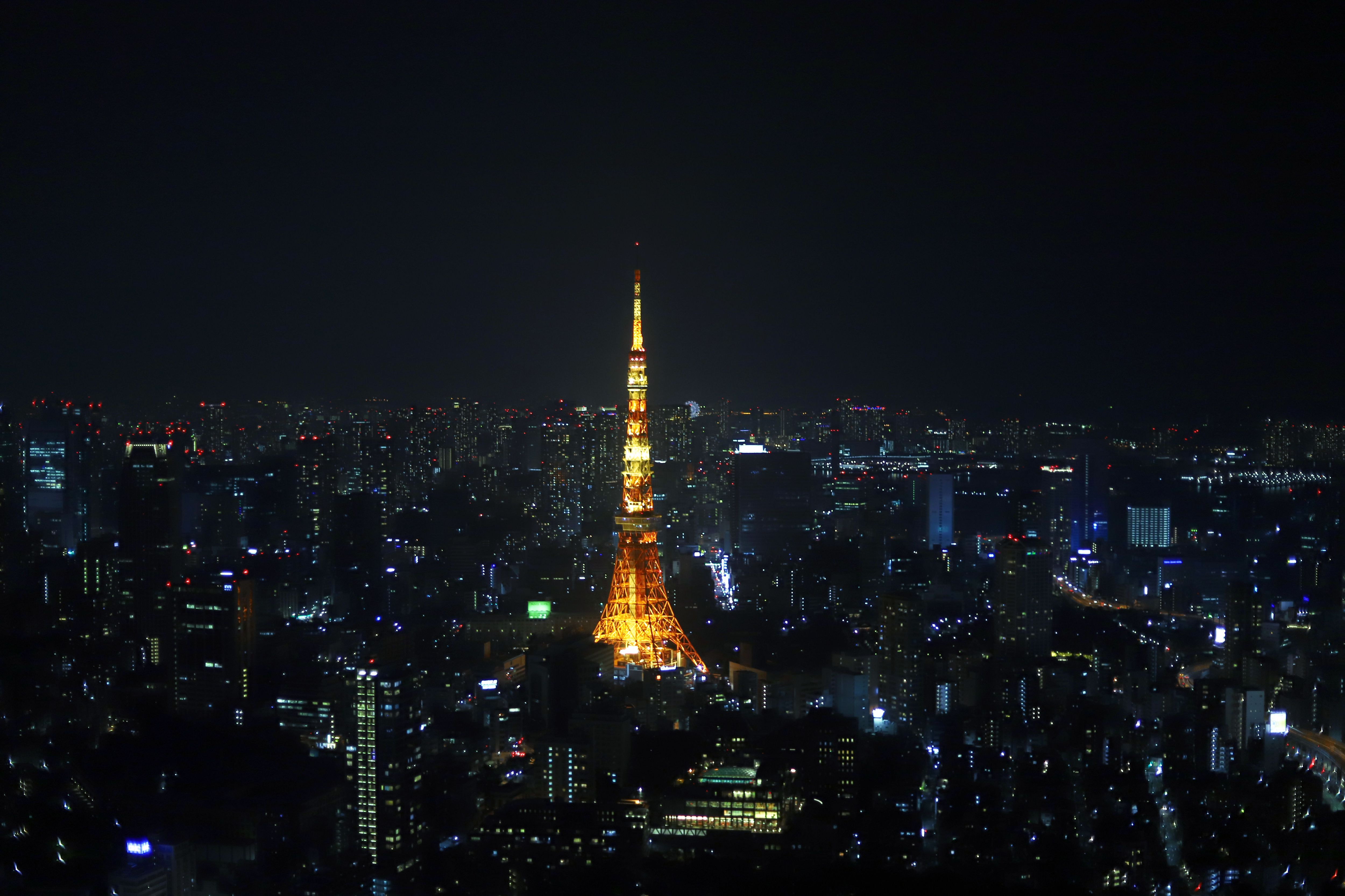 Tokyo Tower Illuminated Against Night Sky · Free Stock Photo