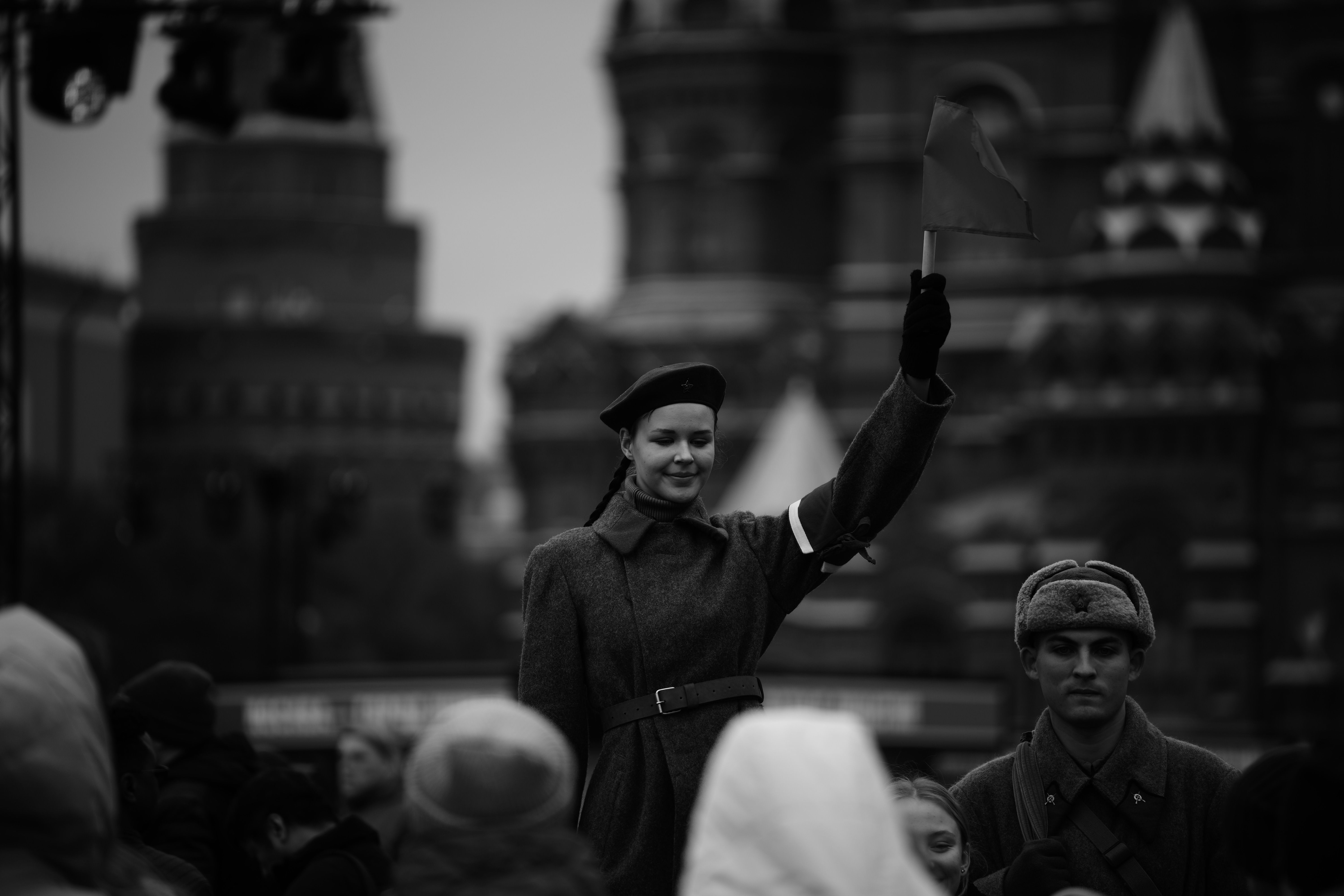 Black and White Parade in Historical Red Square · Free Stock Photo