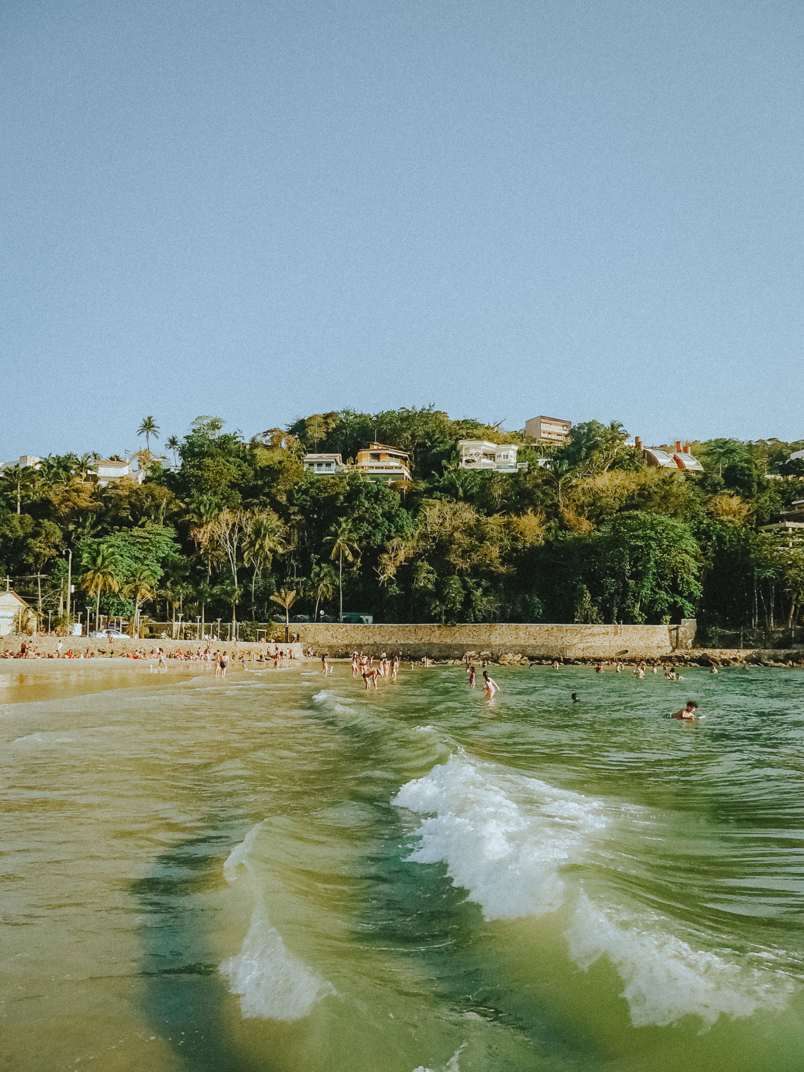 Serene Tropical Beach with Lush Hillside · Free Stock Photo