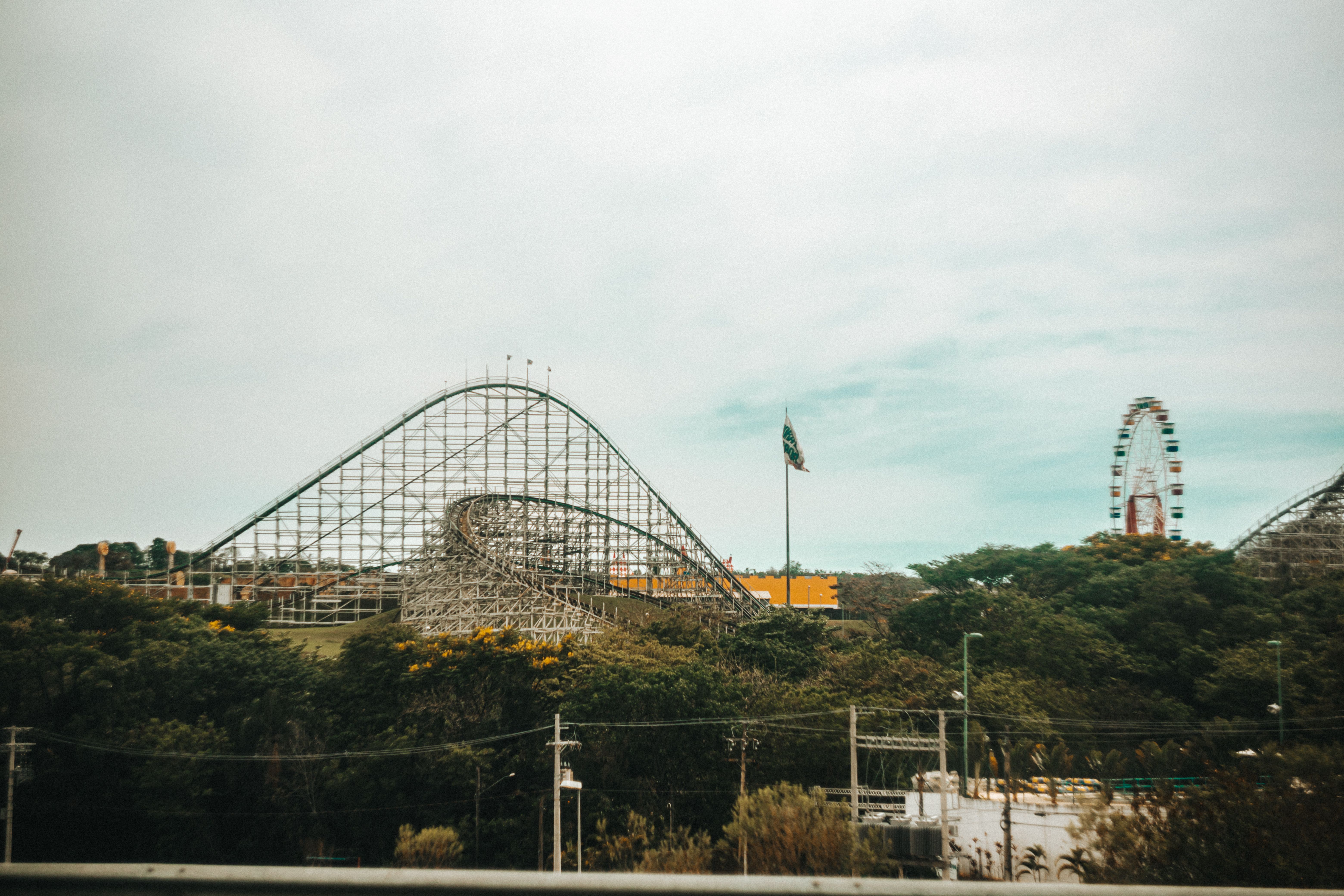Exciting Theme Park with Roller Coaster Ride · Free Stock Photo