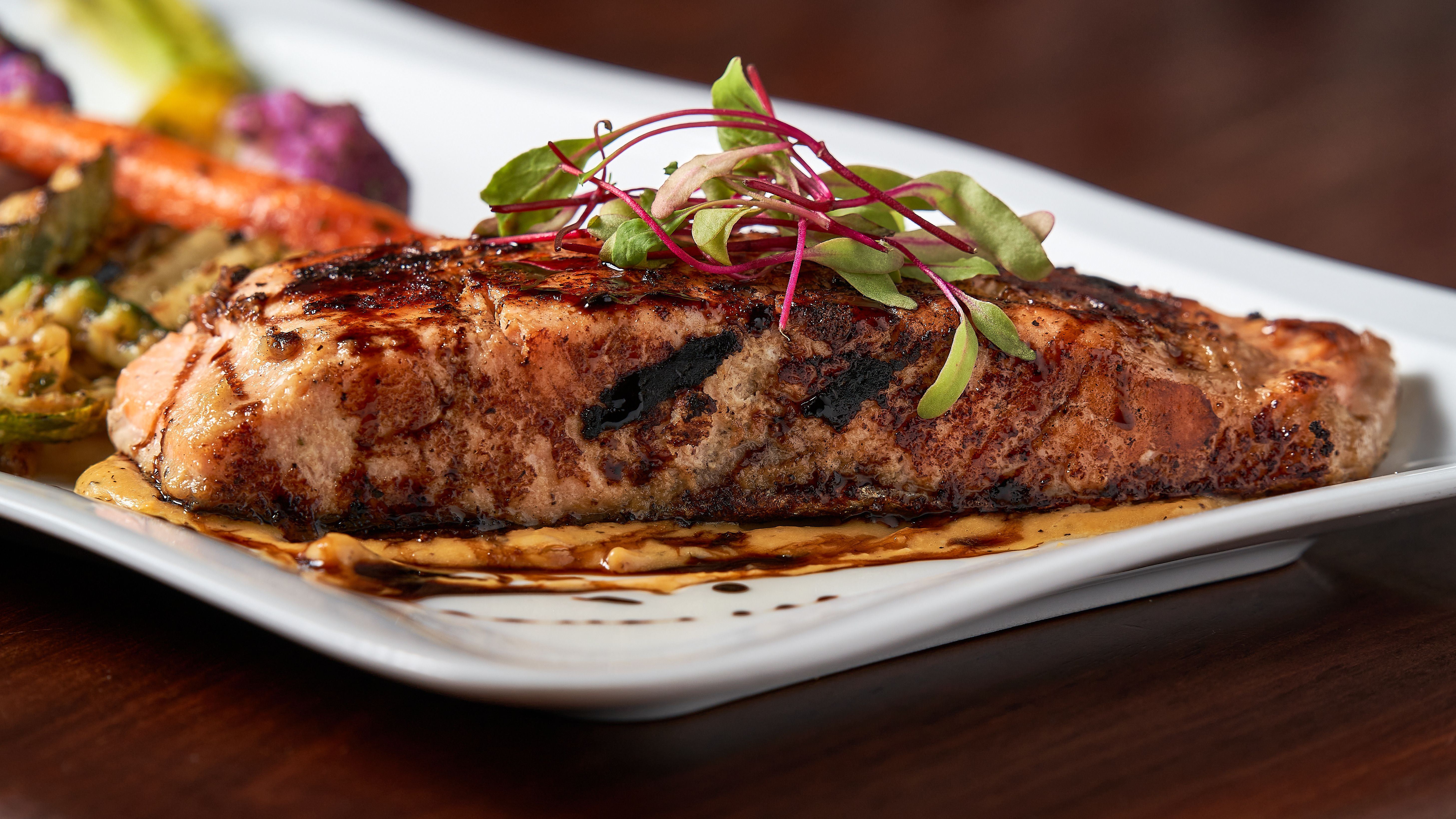 Grilled Salmon on White Ceramic Plate · Free Stock Photo