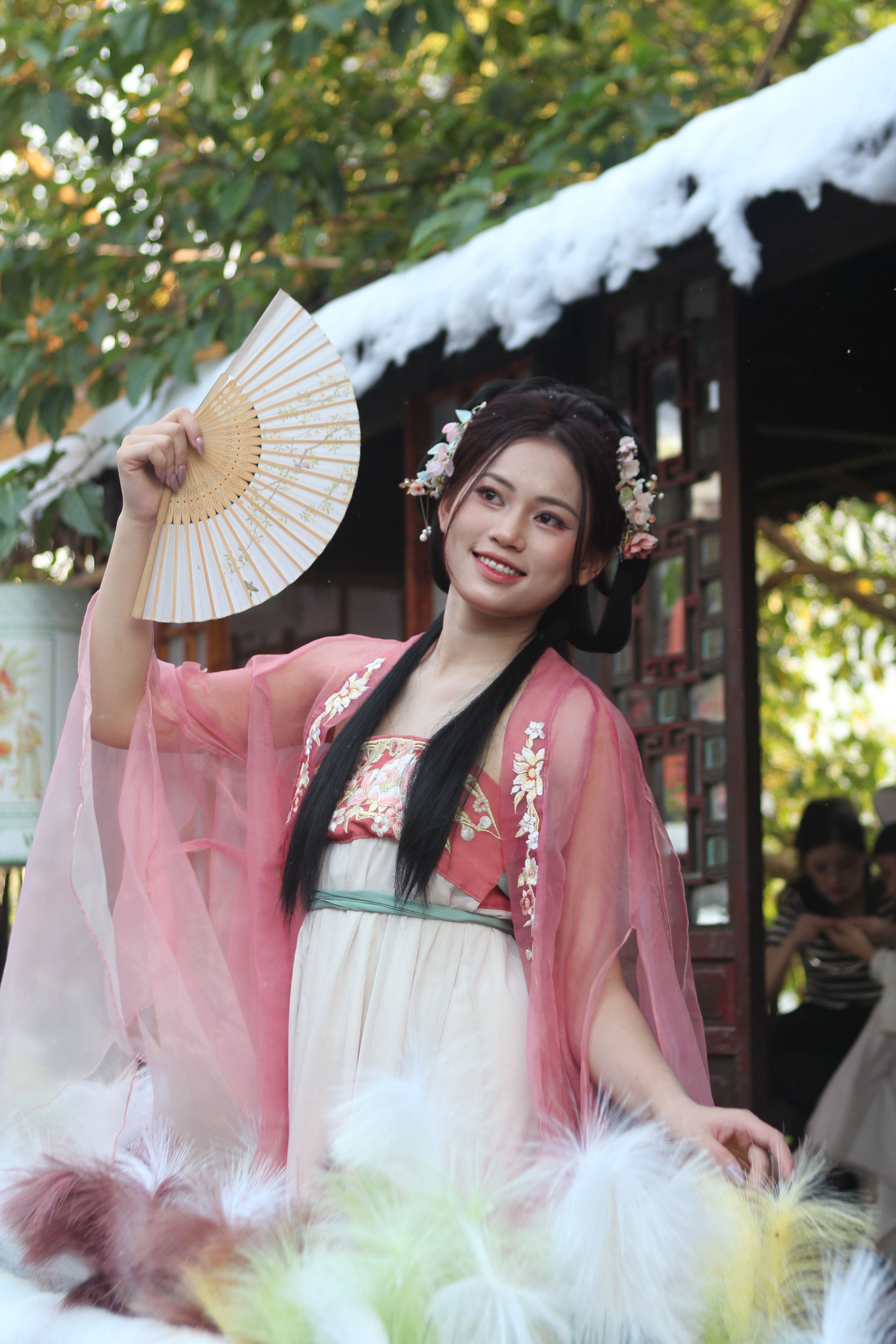 Traditional Cultural Festive Costume with Fan · Free Stock Photo