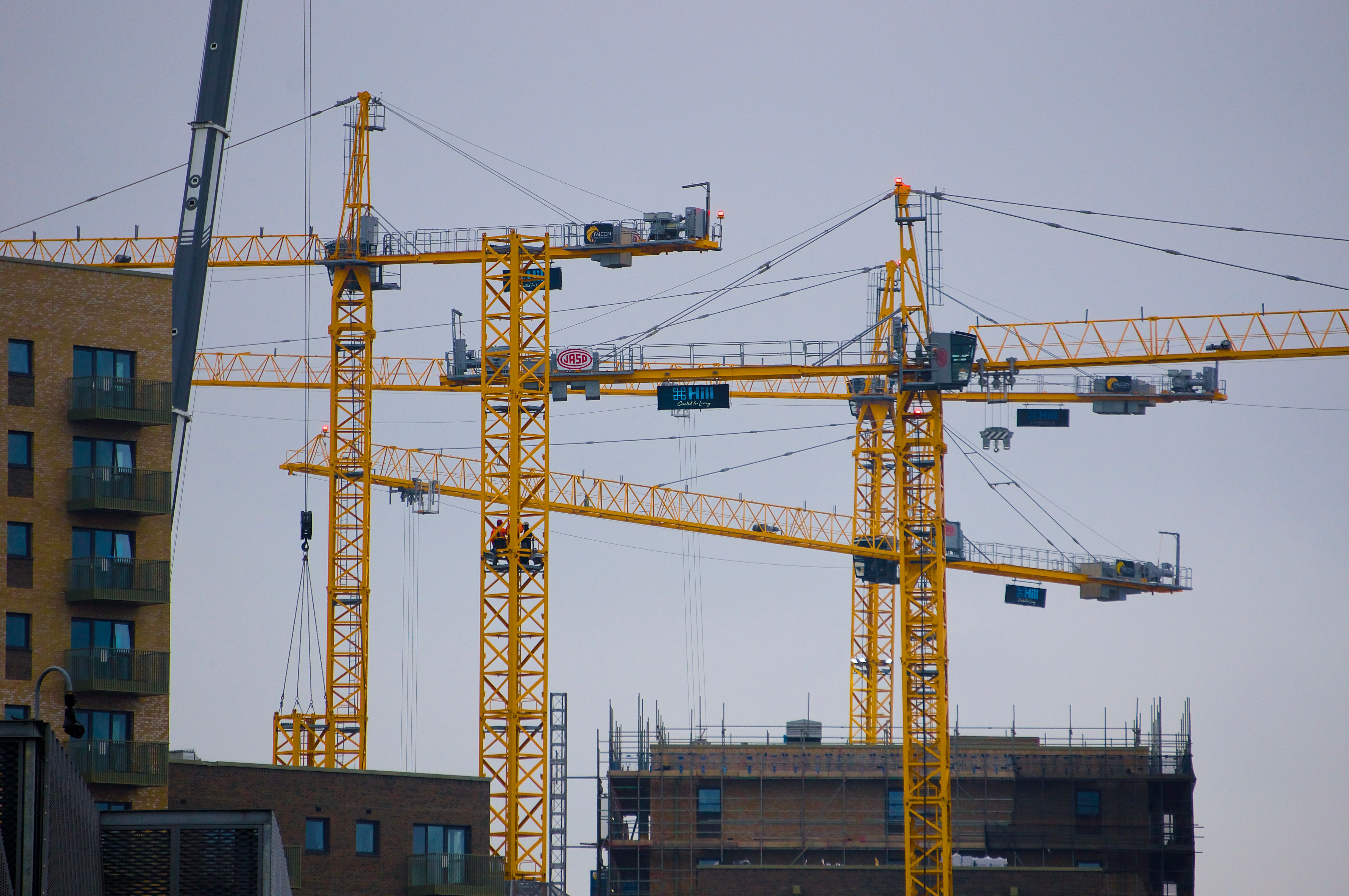 Urban Construction Scene with Cranes in England · Free Stock Photo