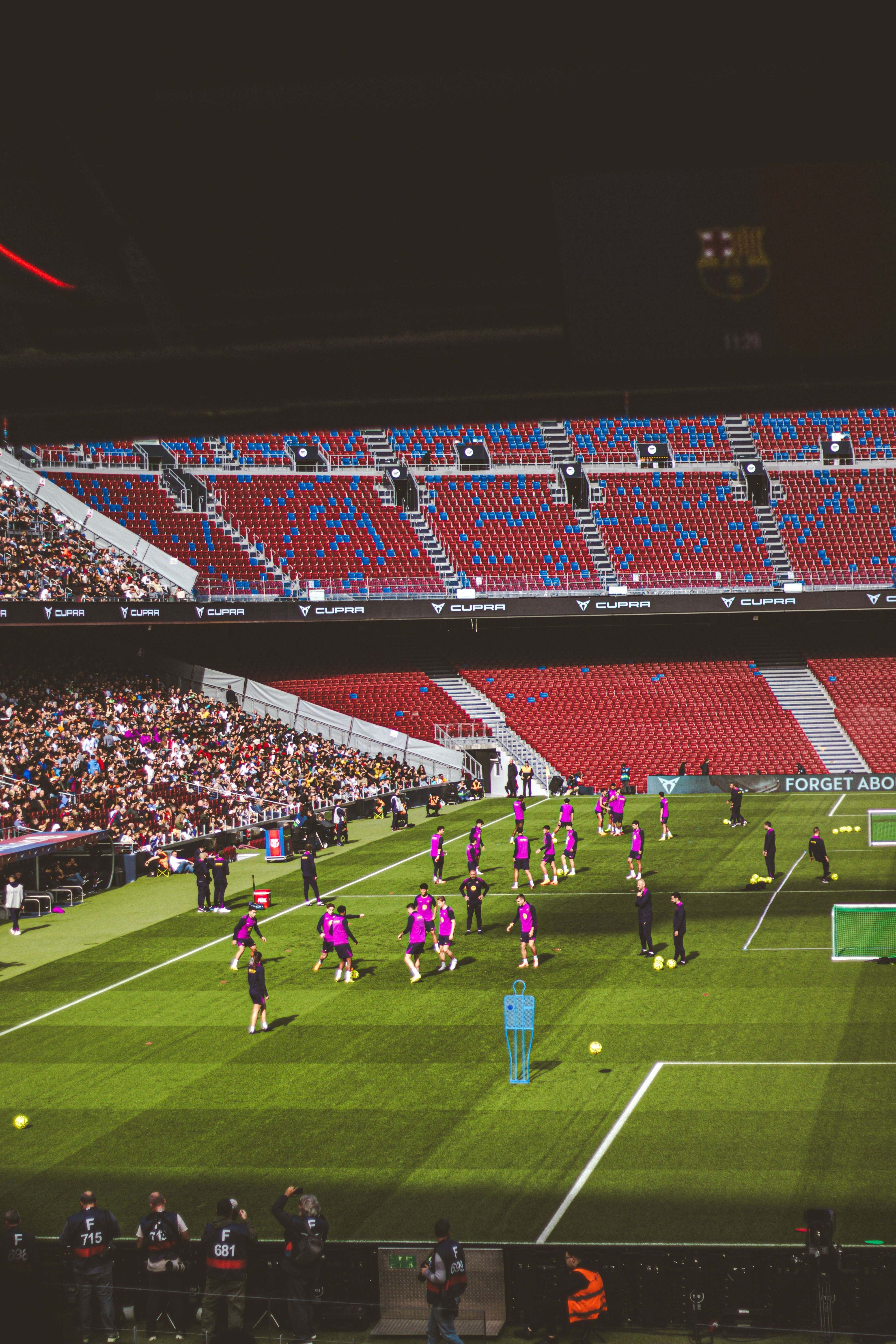 Soccer Team Training at Iconic Stadium · Free Stock Photo