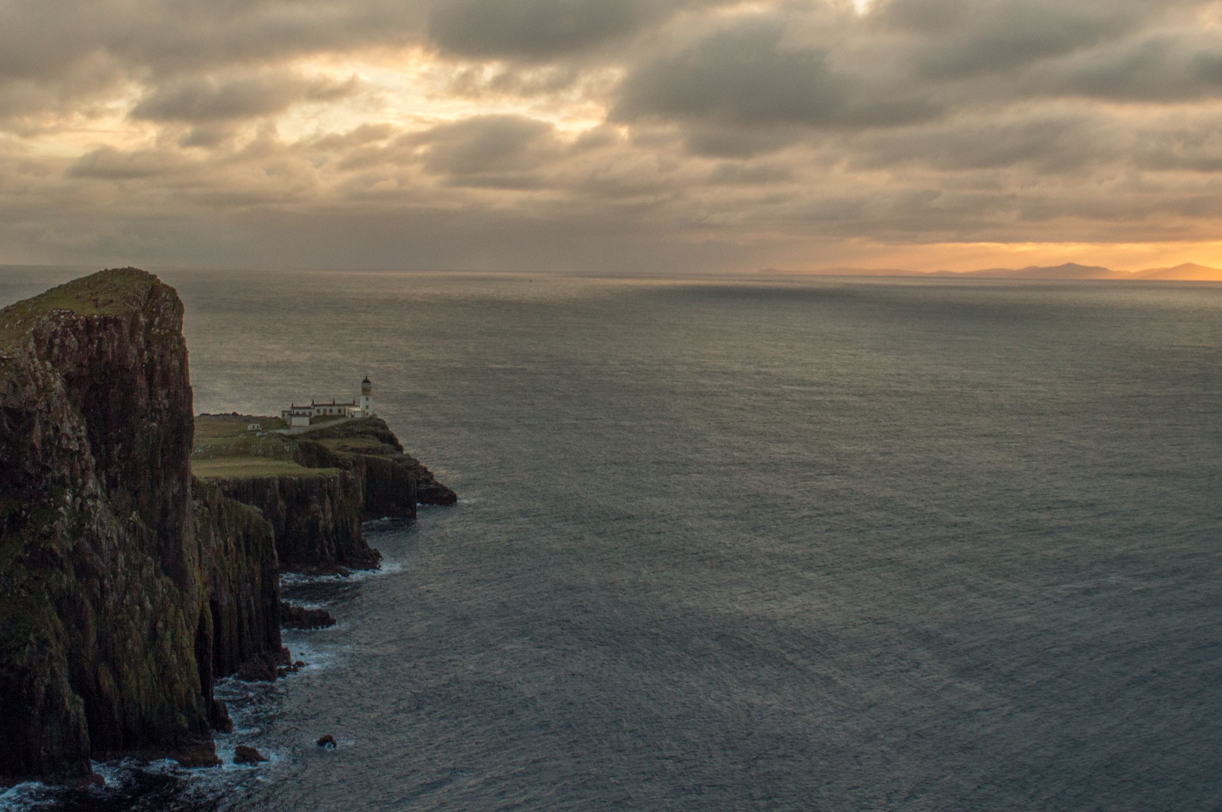 Scenic View of Neist Point Lighthouse at Sunset · Free Stock Photo