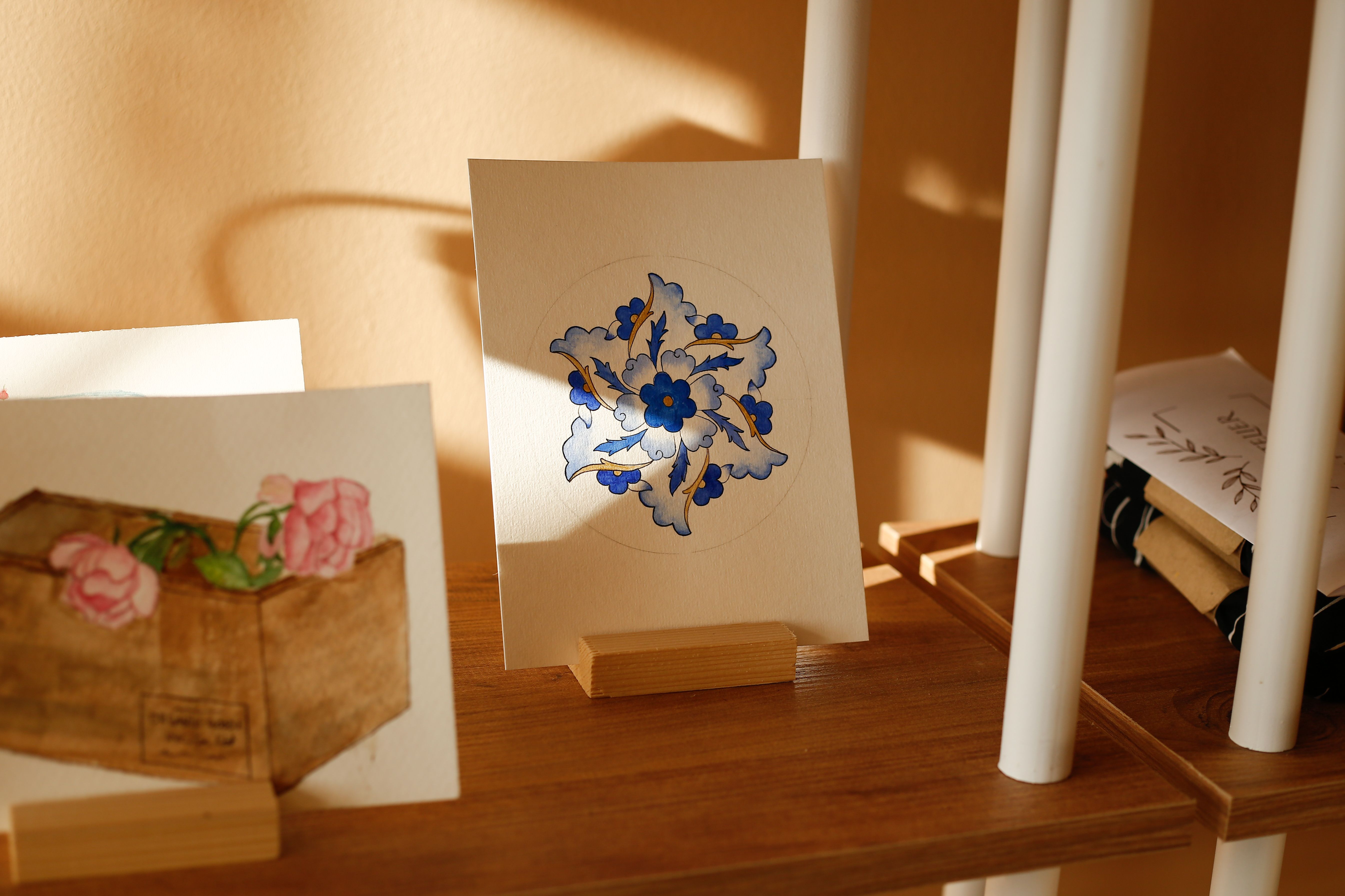 Artistic Display of Hand-painted Greeting Cards · Free Stock Photo