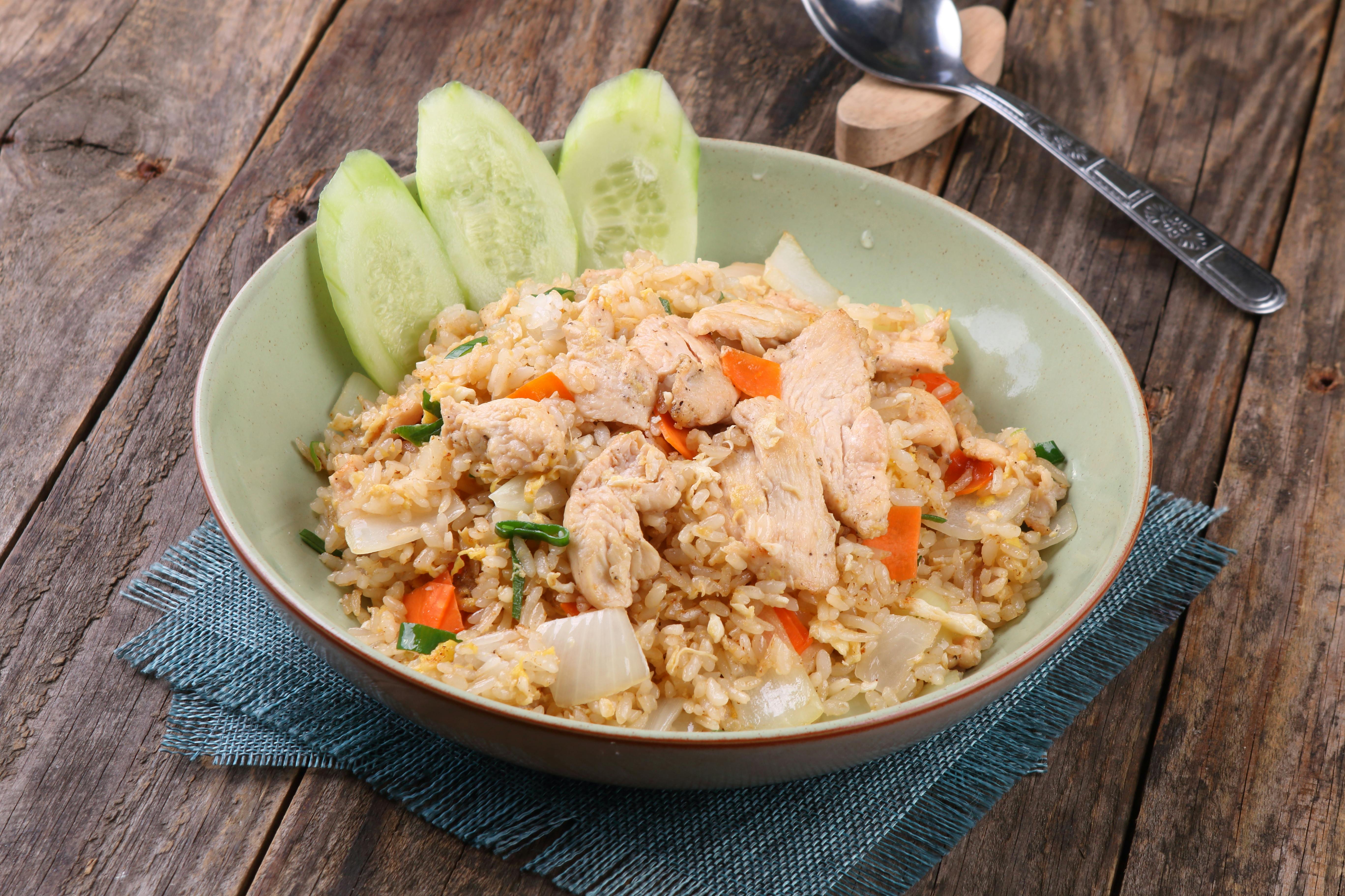 Delicious Chicken Fried Rice with Fresh Vegetables · Free Stock Photo