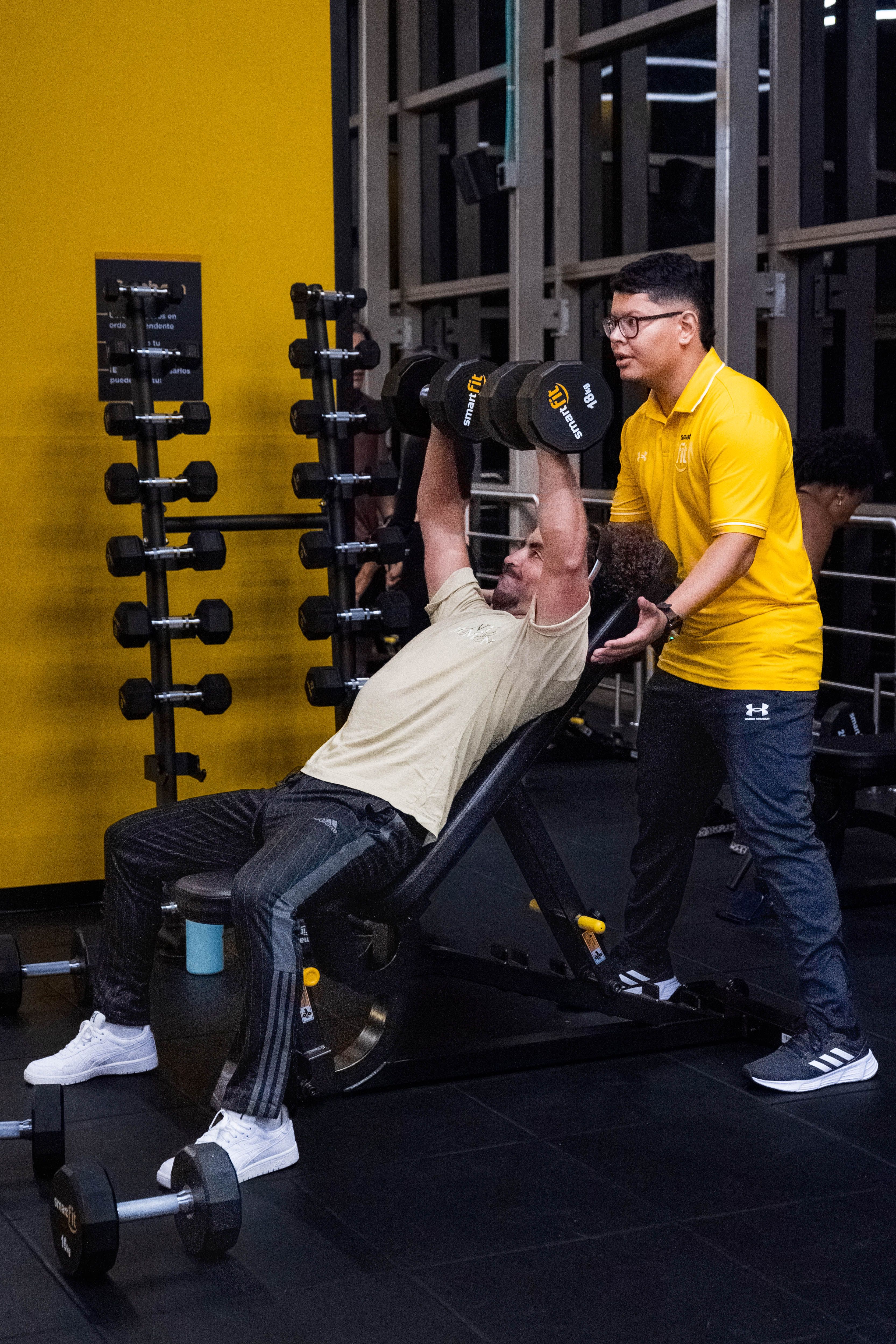 Male Fitness Training with Personal Trainer at Gym · Free Stock Photo