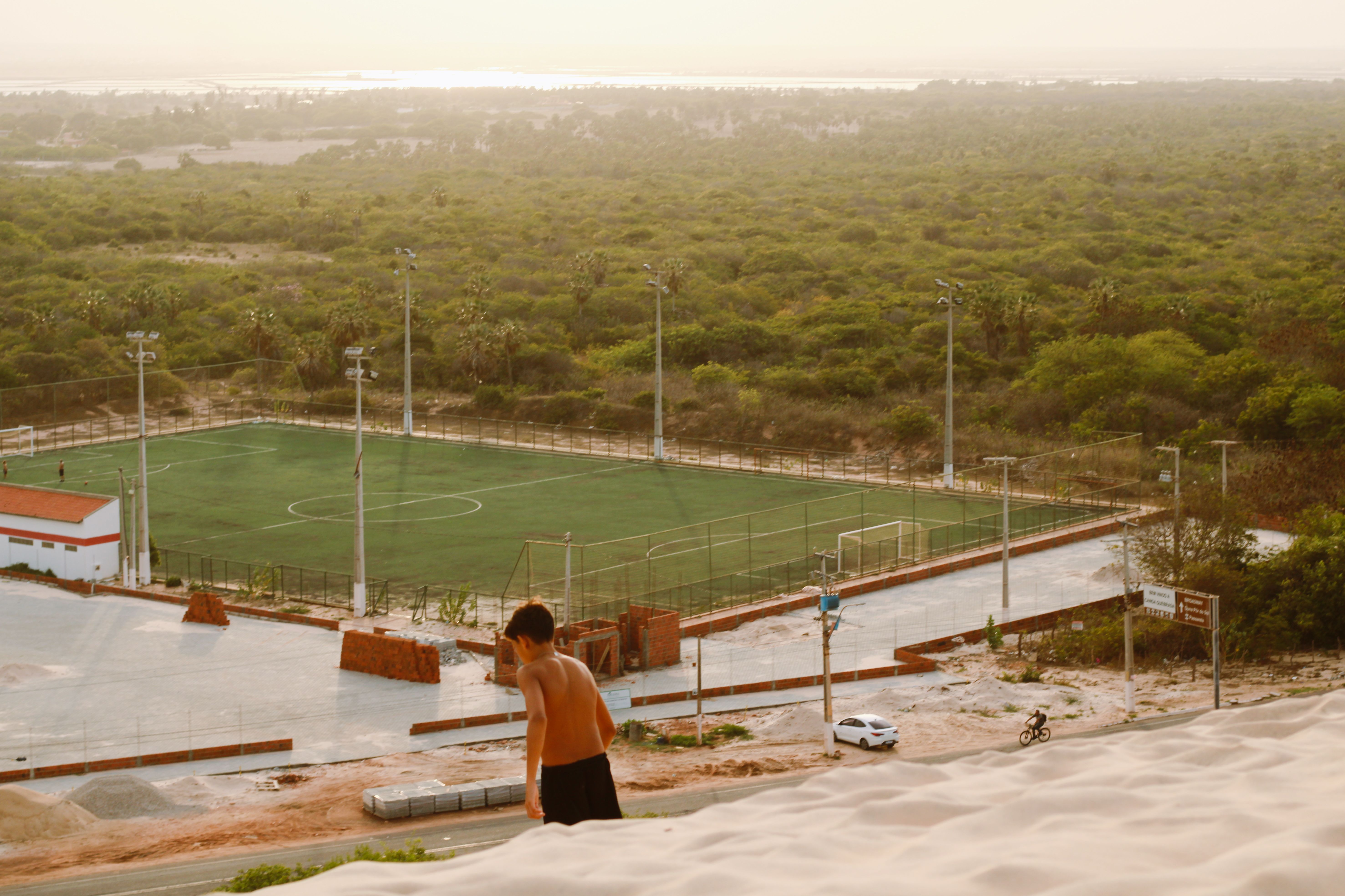 Aerial View of Soccer Field in Brazilian Landscape · Free Stock Photo