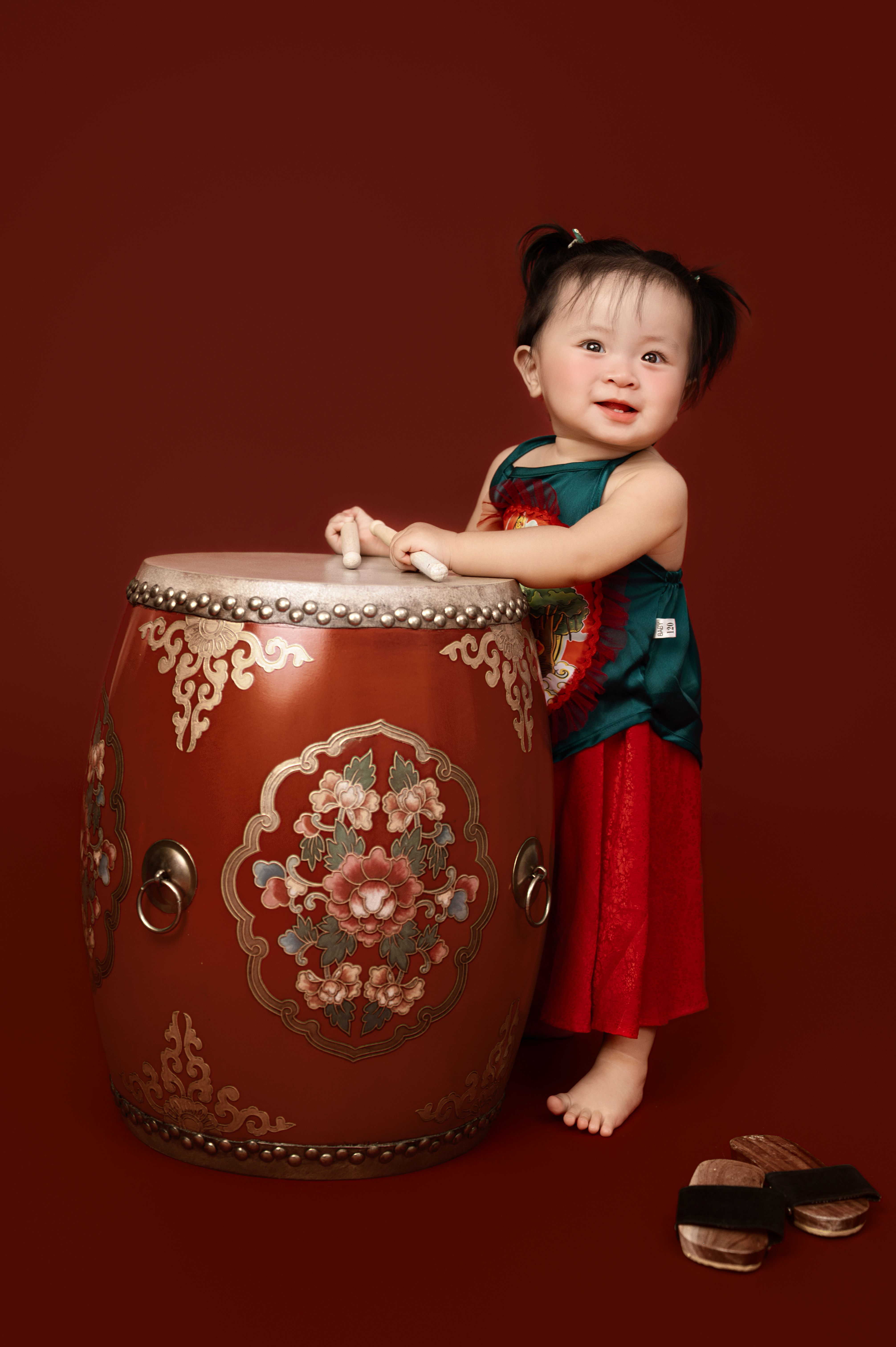 Adorable Baby in Traditional Vietnamese Costume · Free Stock Photo