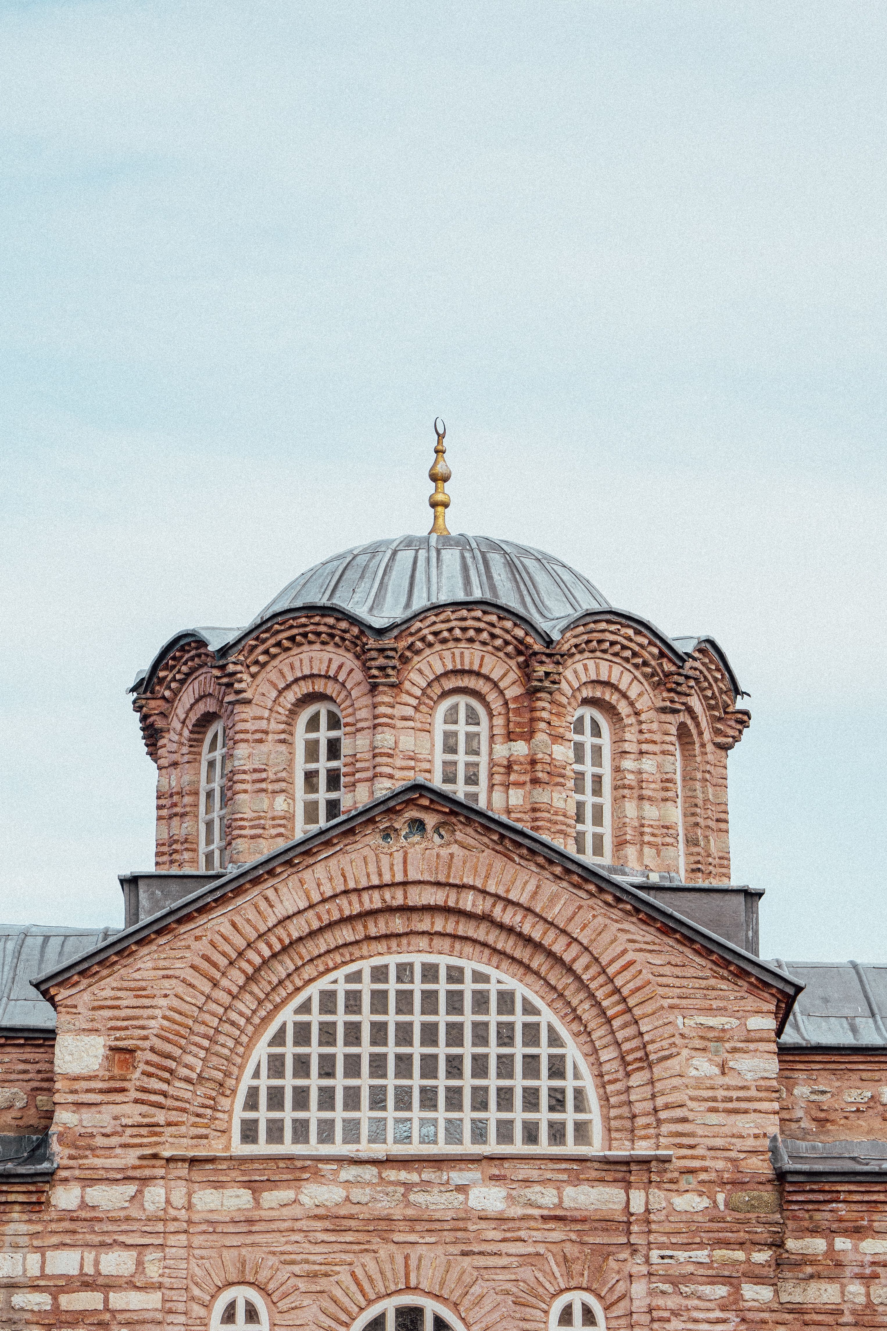 Historical Brick Mosque with Dome in Istanbul · Free Stock Photo