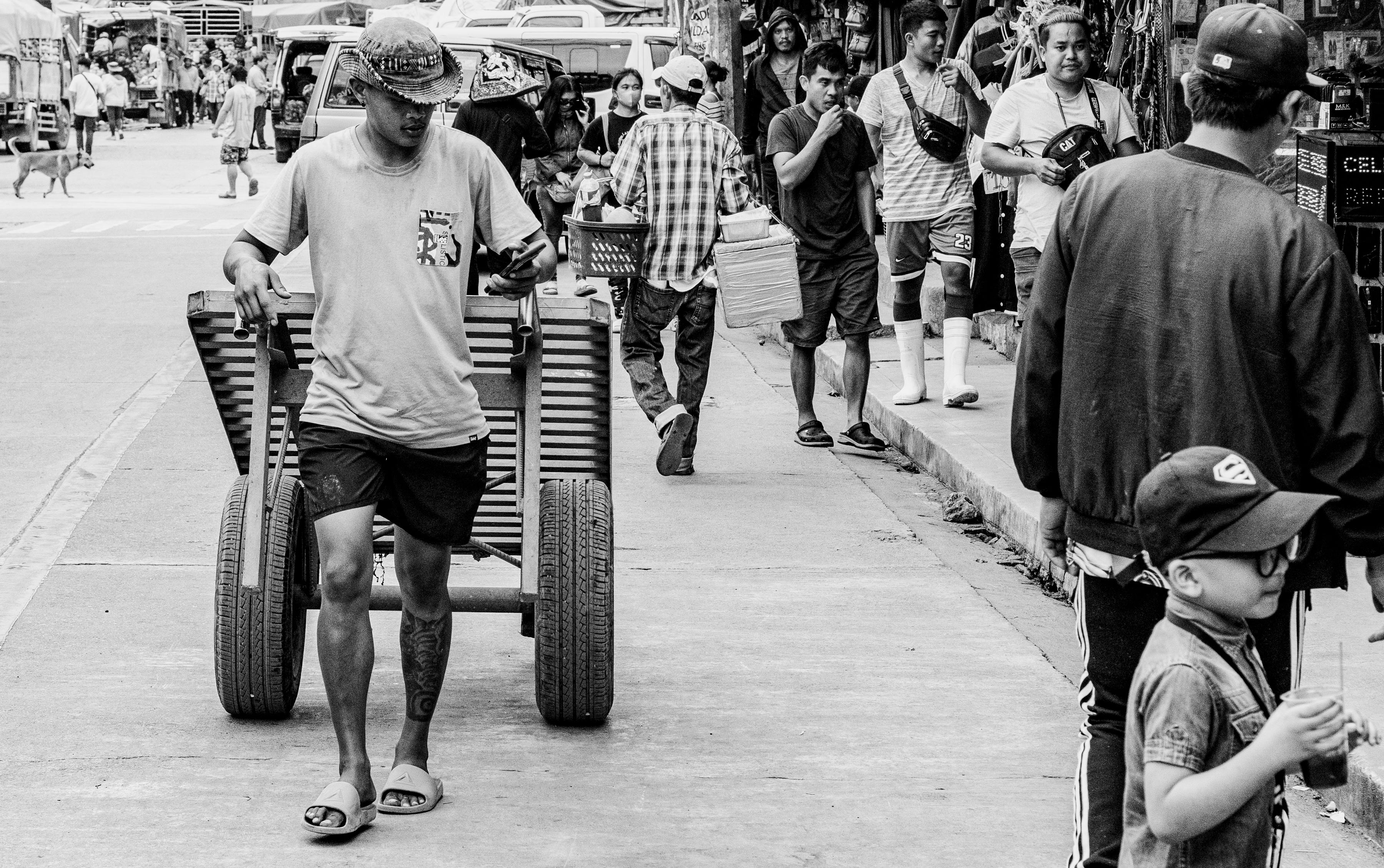 Street vendor with ice cream bicycle cart · Free Stock Photo