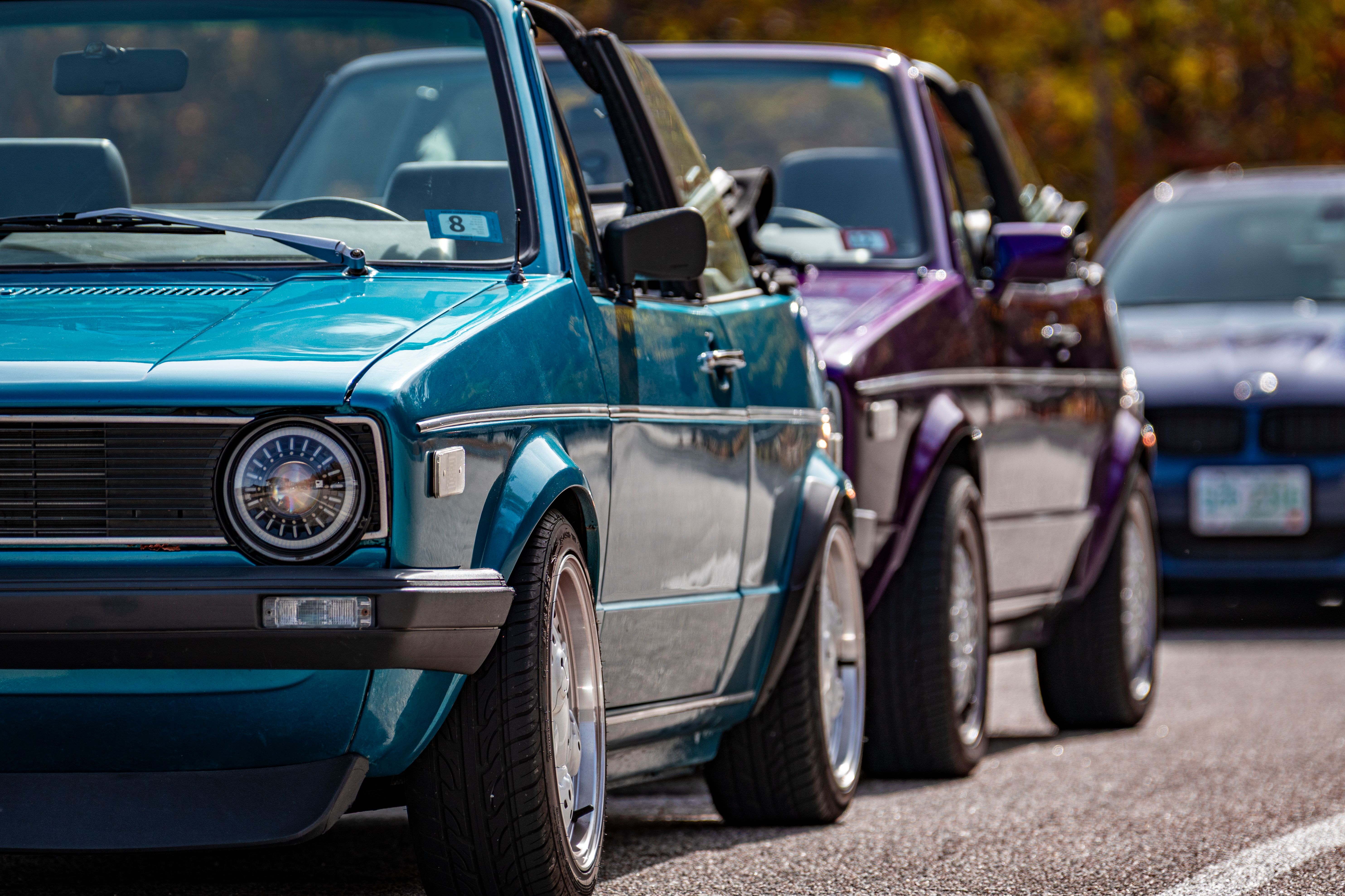 Vintage Convertible Cars Parked in Row · Free Stock Photo