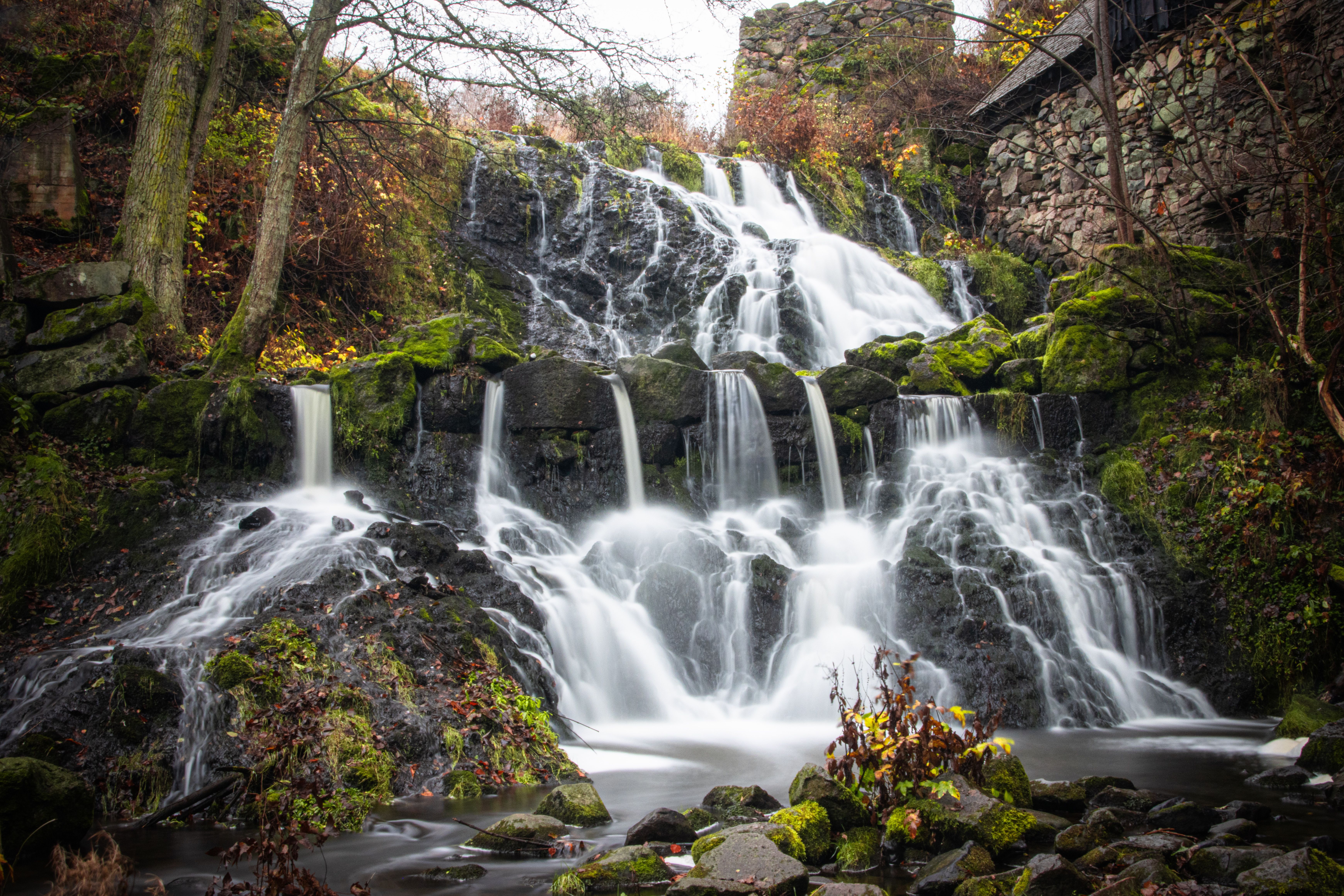 Scenic Autumn Waterfall in Gränna, Sweden · Free Stock Photo