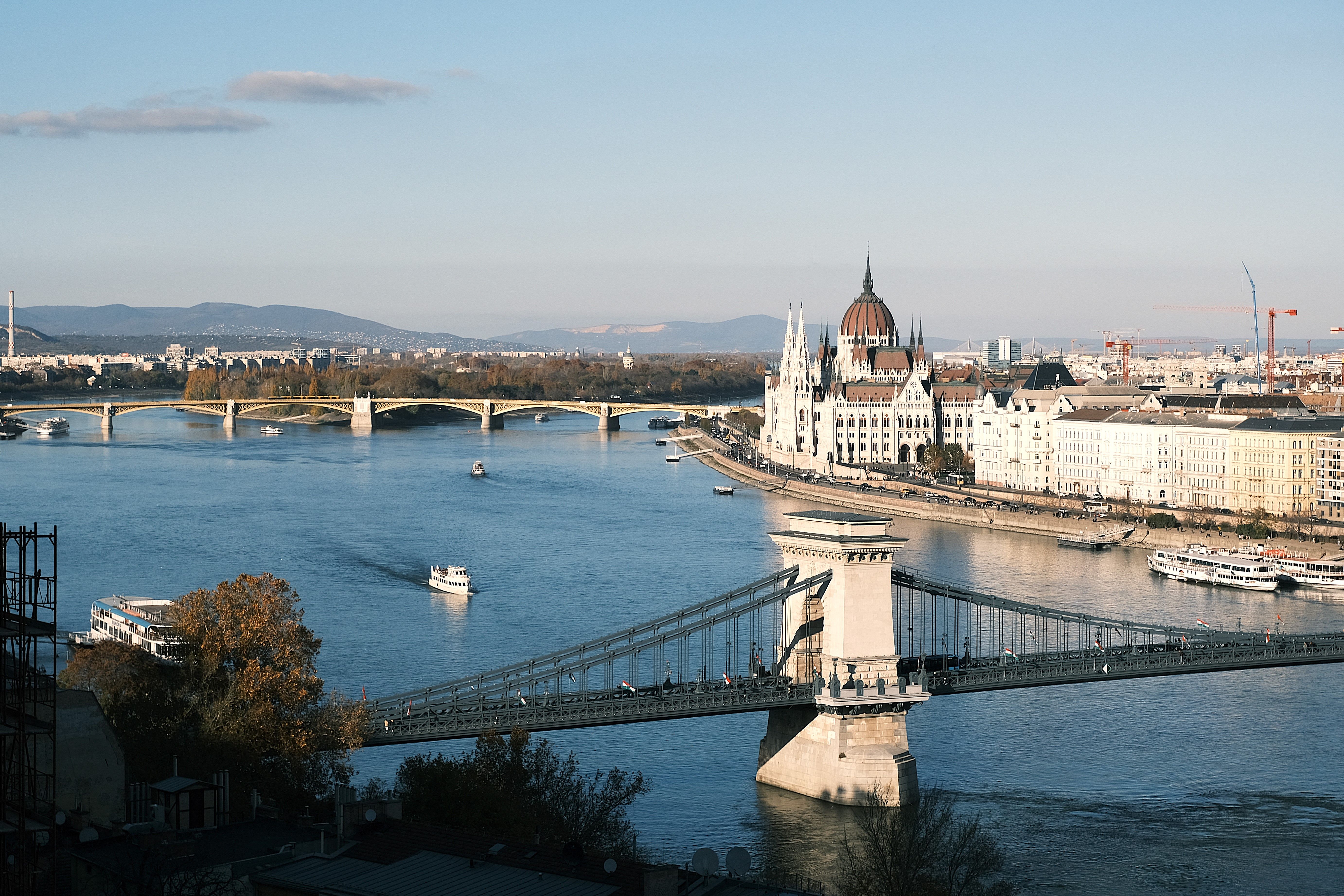 Panoramic View of Budapest with Chain Bridge and Parliament · Free ...
