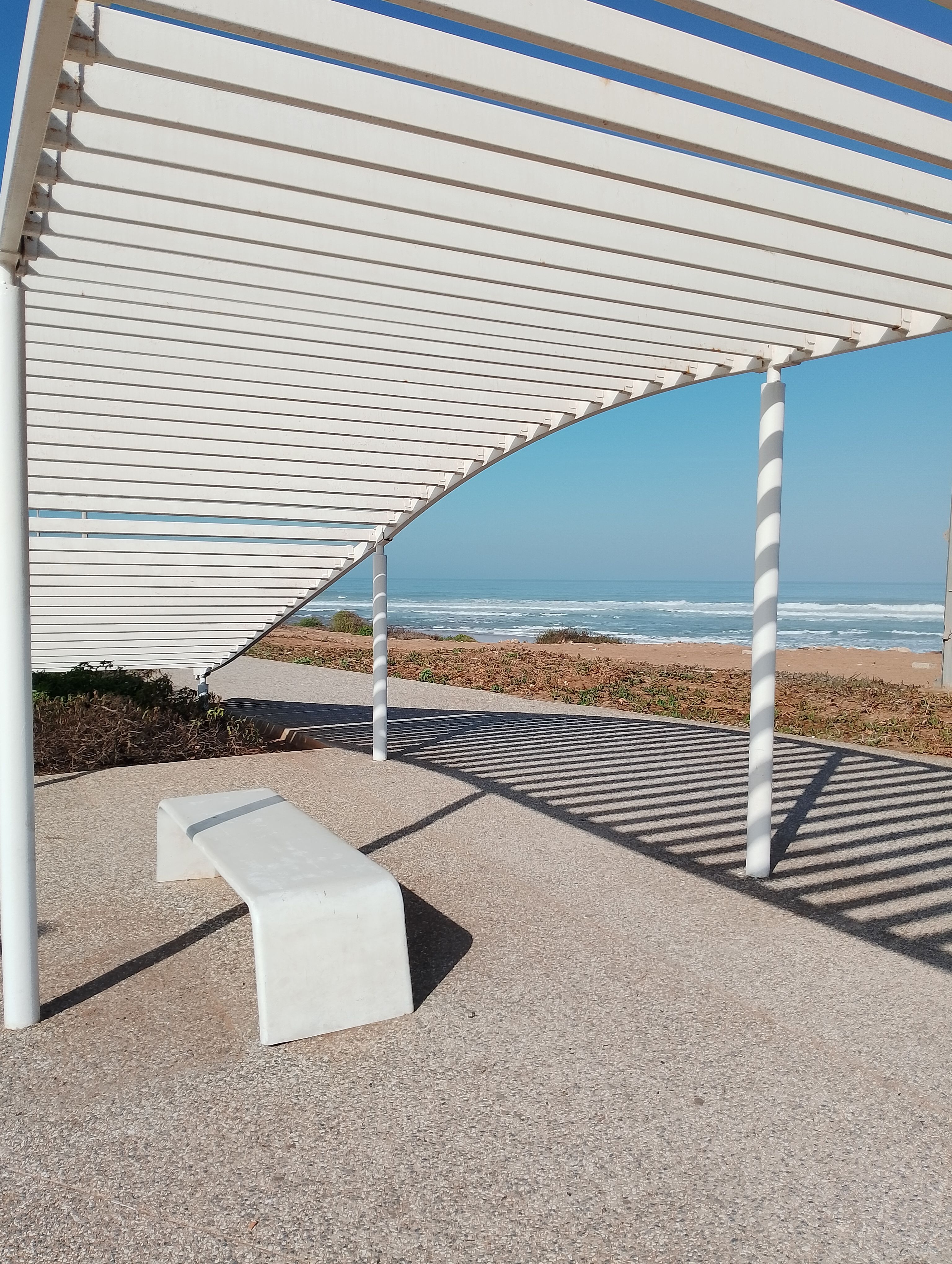 Modern Pergola Along Casablanca Beachfront · Free Stock Photo