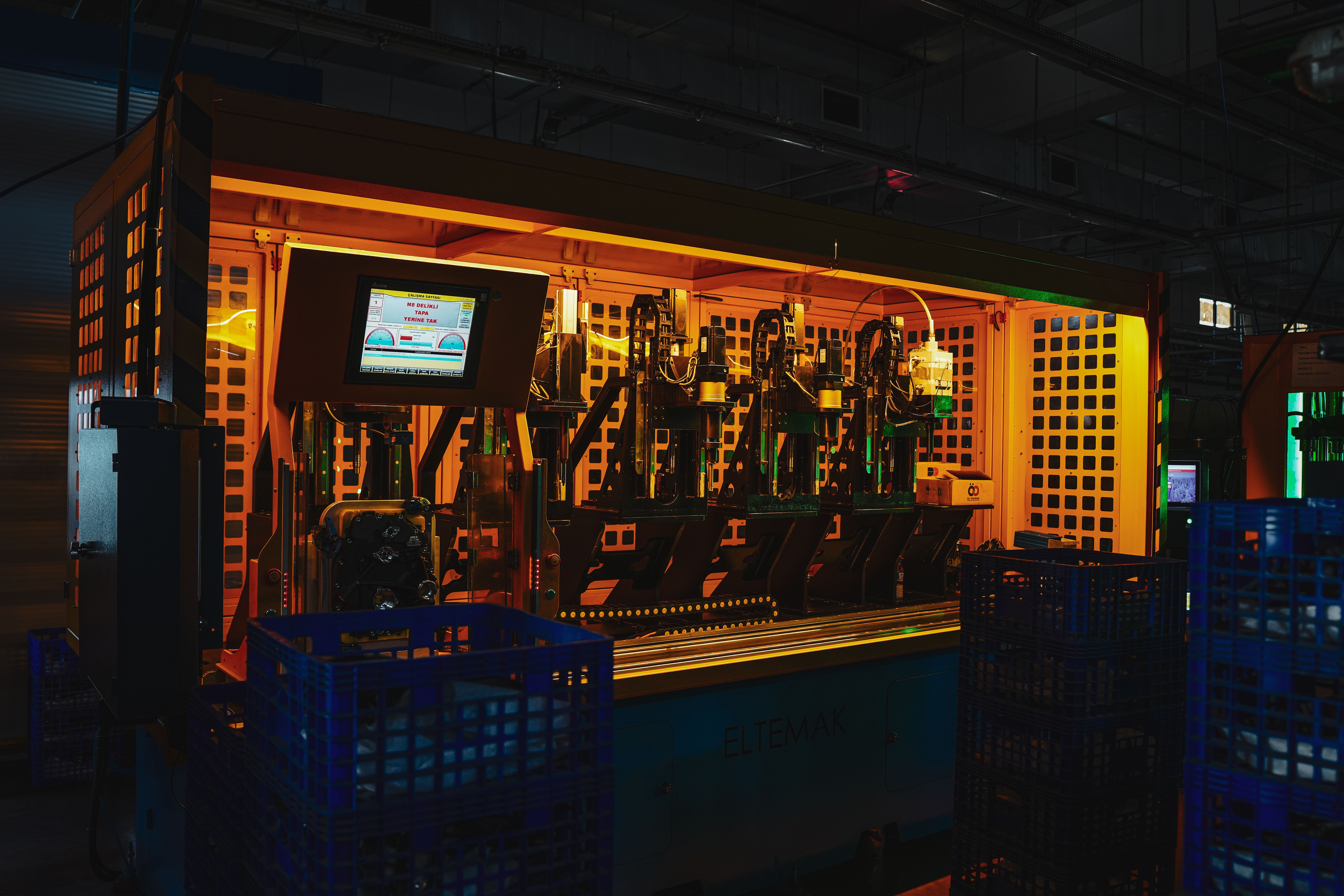 Industrial Machinery in Dimly Lit Factory Setting · Free Stock Photo