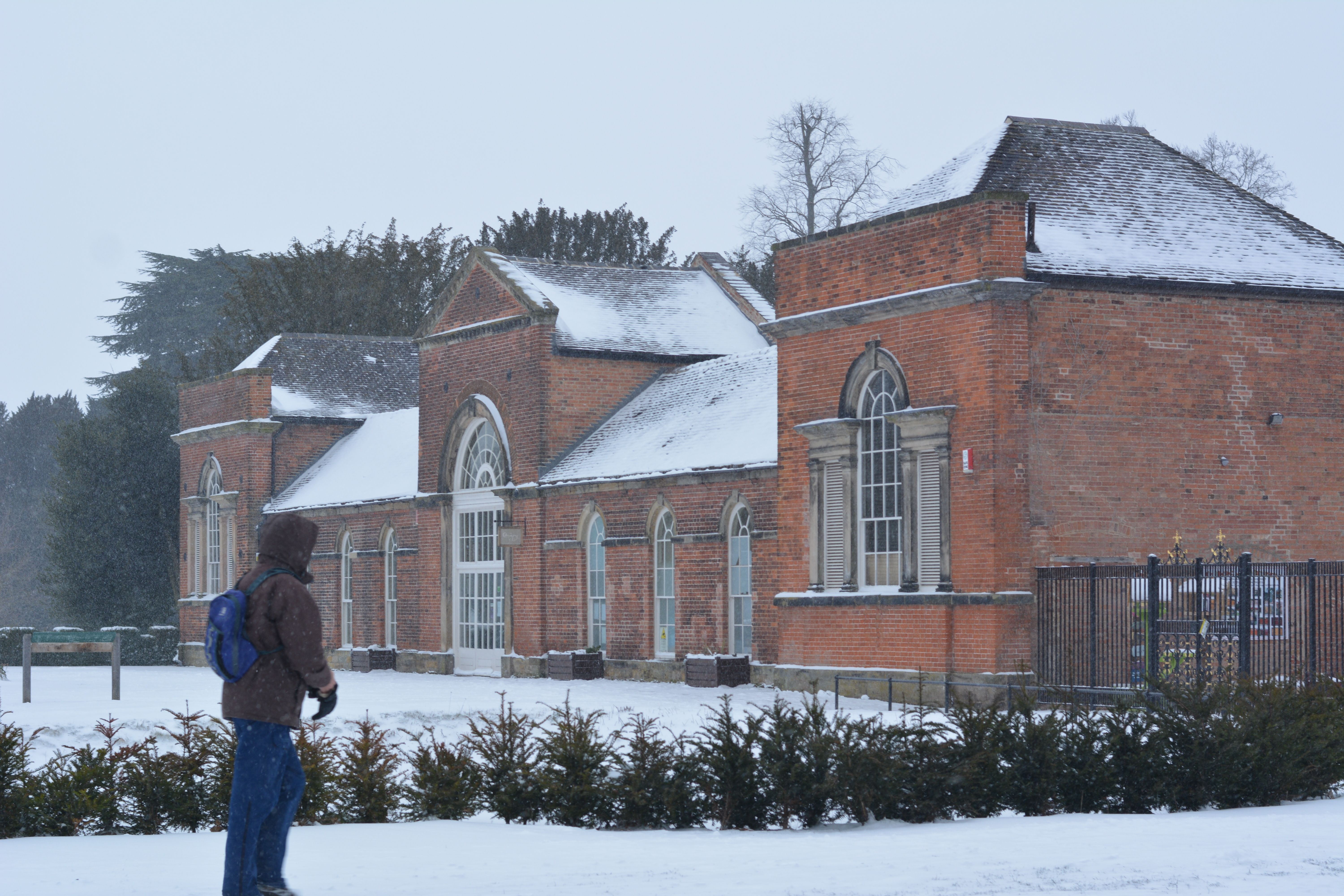 Winter Scene of Historic Building in Snow · Free Stock Photo