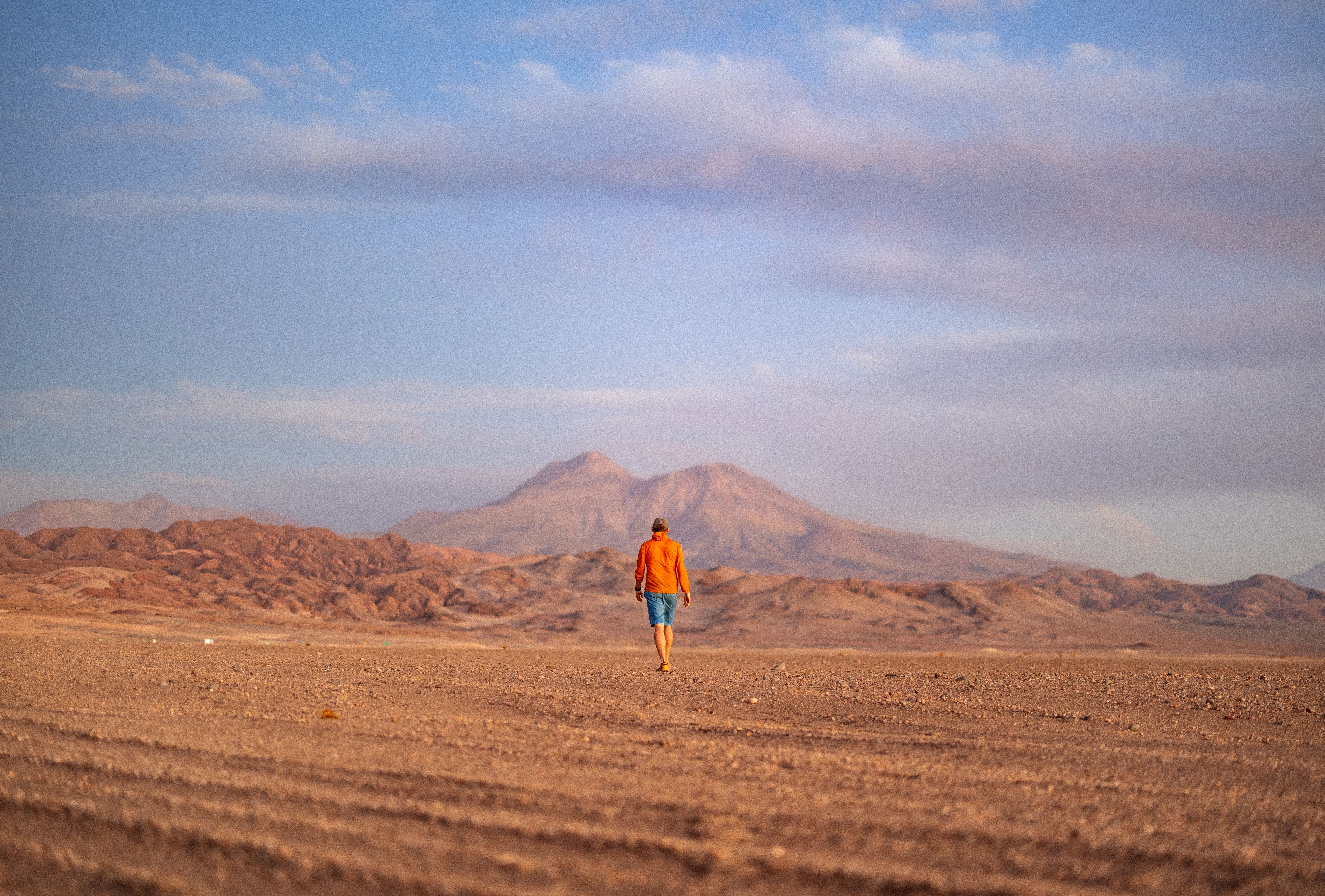 Lone Traveler in the Vast Atacama Desert Landscape · Free Stock Photo