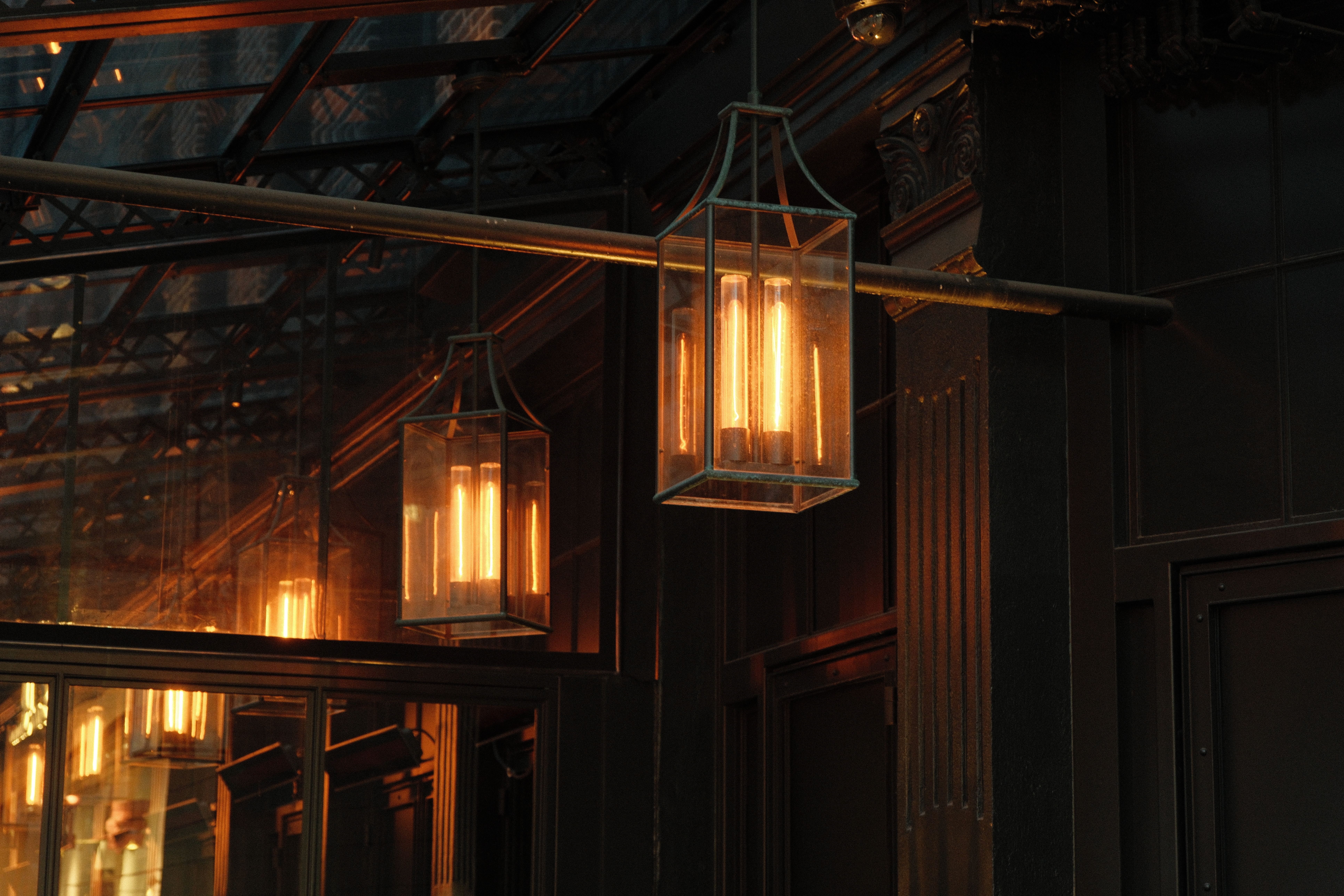 Warmly Lit Outdoor Lanterns in New York · Free Stock Photo