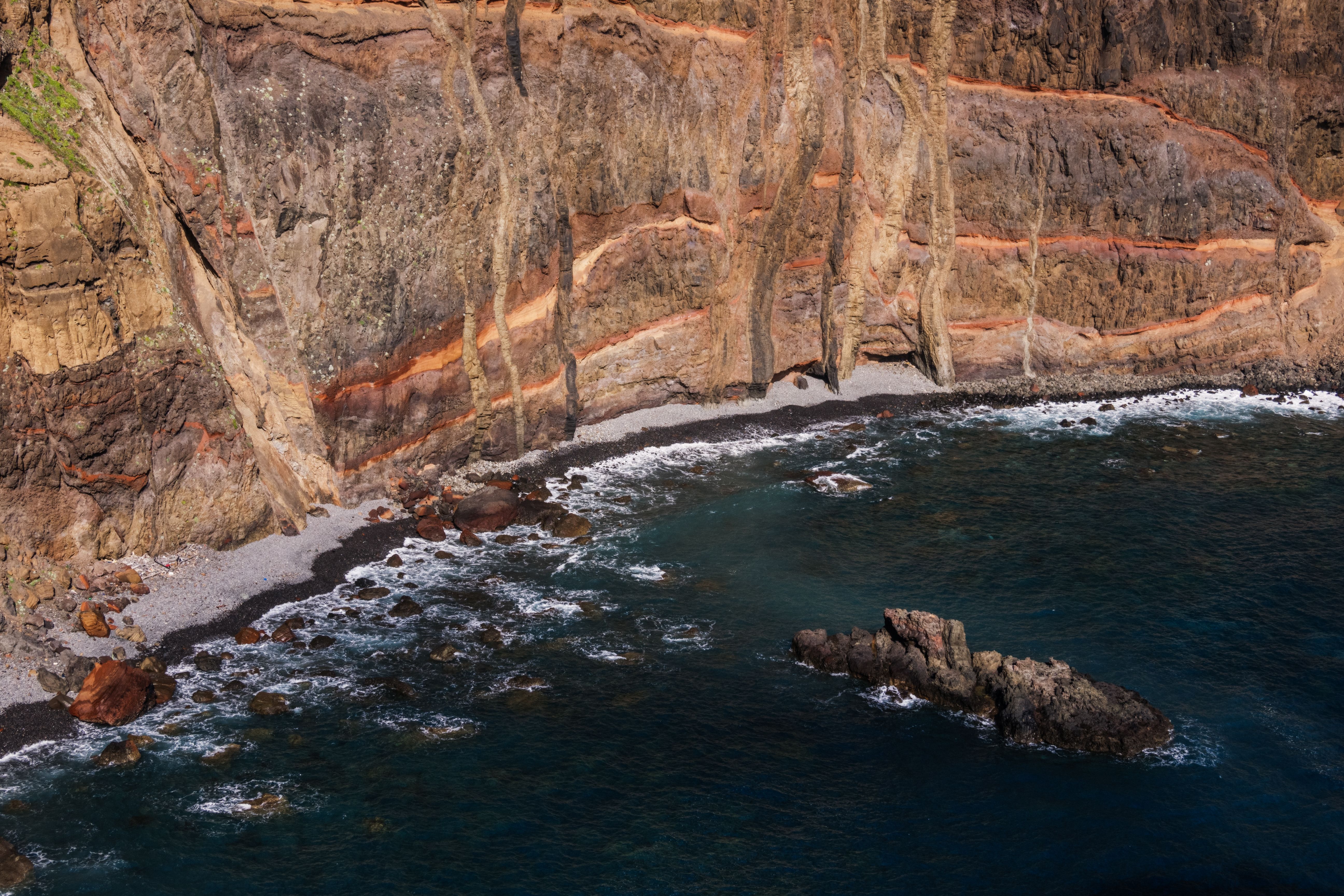 Dramatic Rocky Cliffside Overlooking Ocean Waves · Free Stock Photo