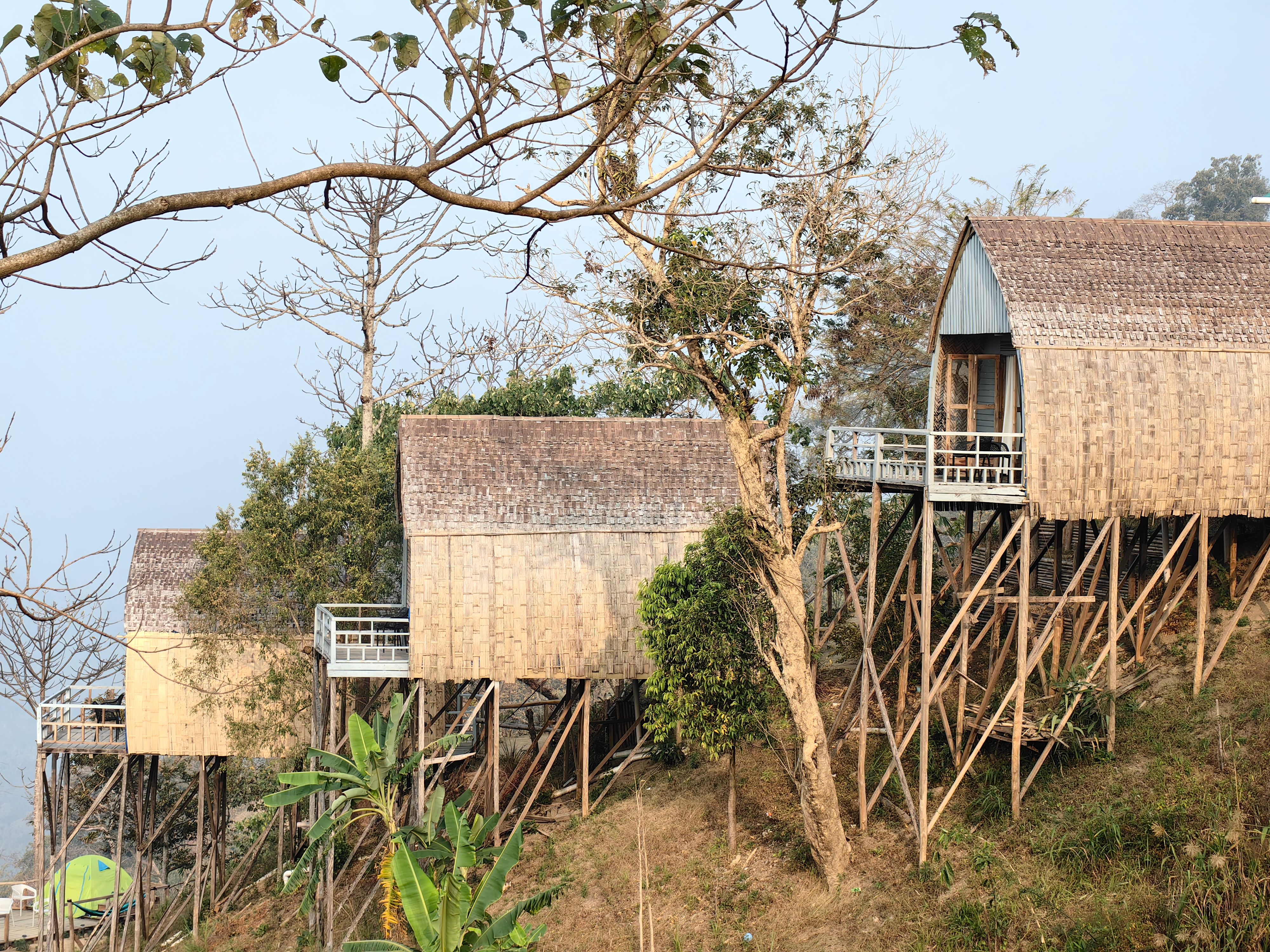 Bamboo Treehouses in Serene Outdoor Setting · Free Stock Photo