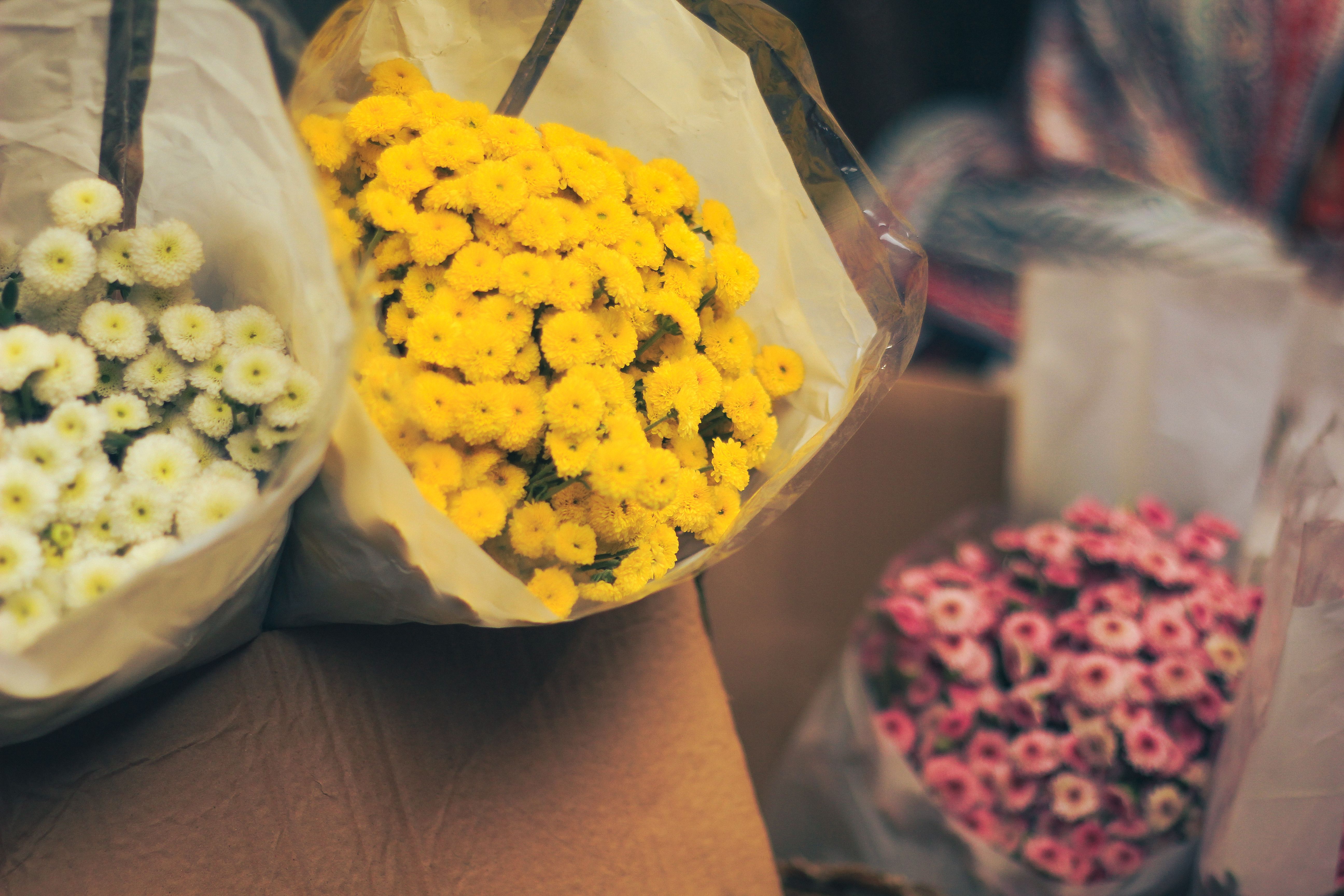 Vibrant Bouquets of Flowers in Dhaka Market · Free Stock Photo