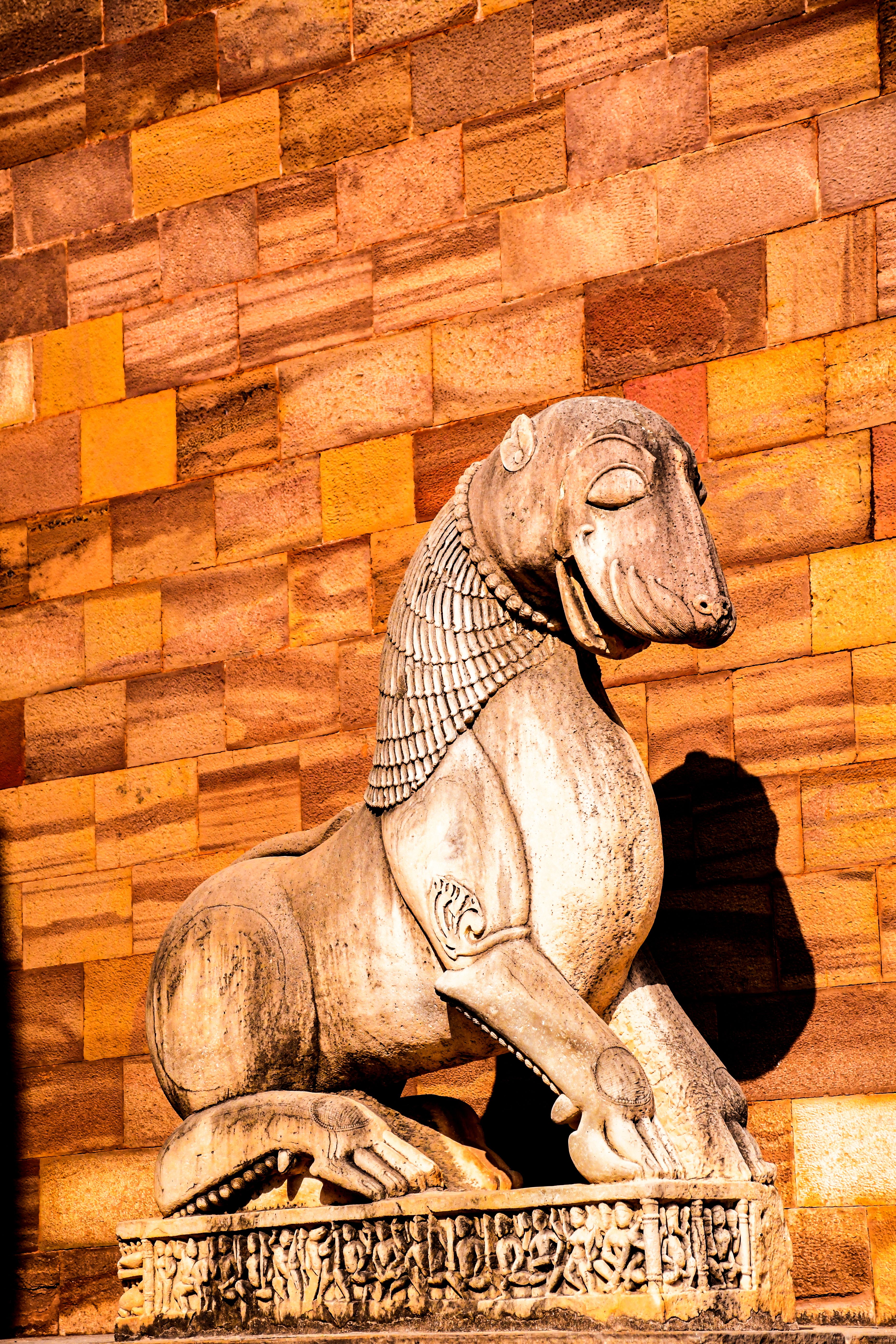Ancient Stone Ram Statue with Textured Background · Free Stock Photo