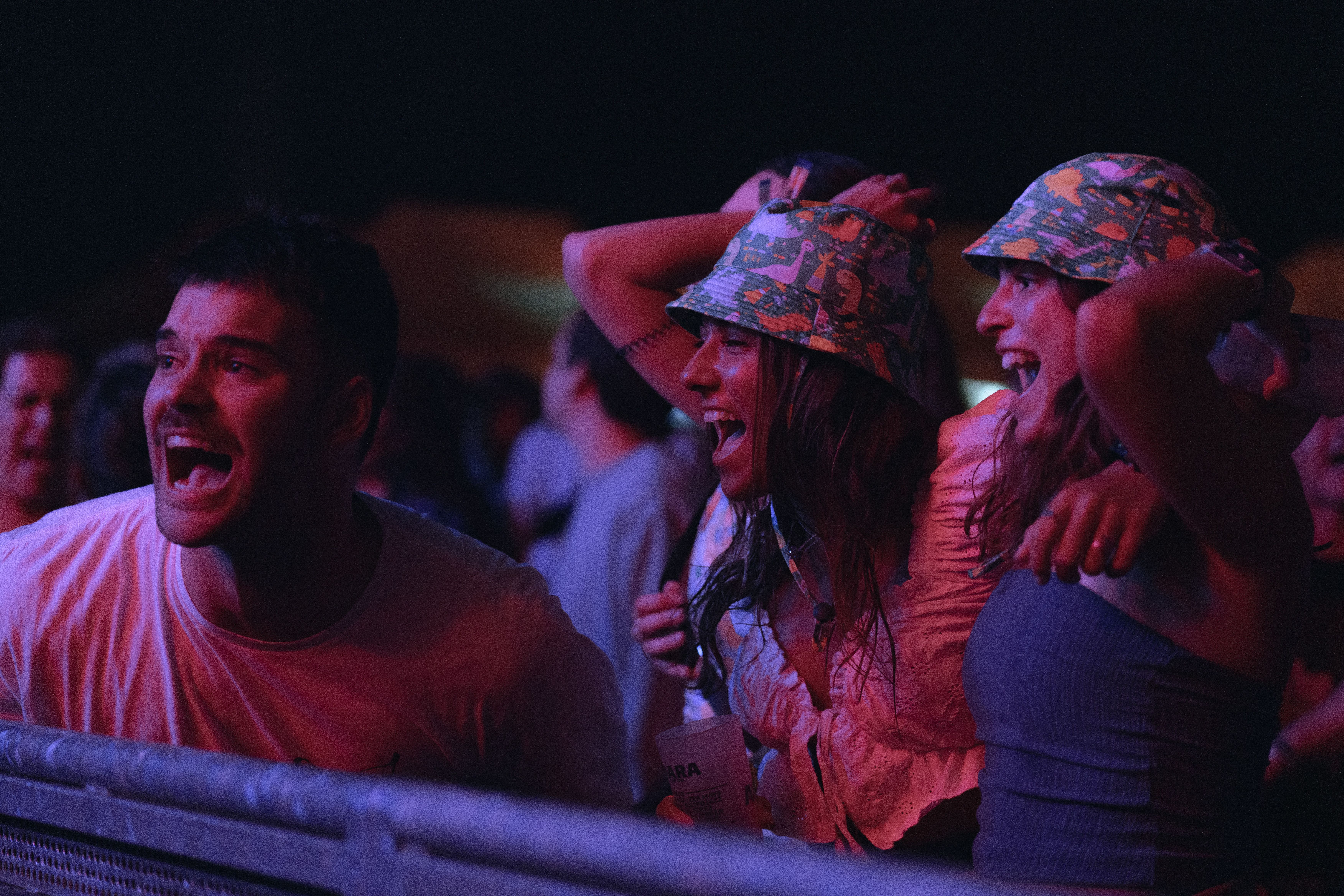 Excited Crowd Cheering at Night Event · Free Stock Photo