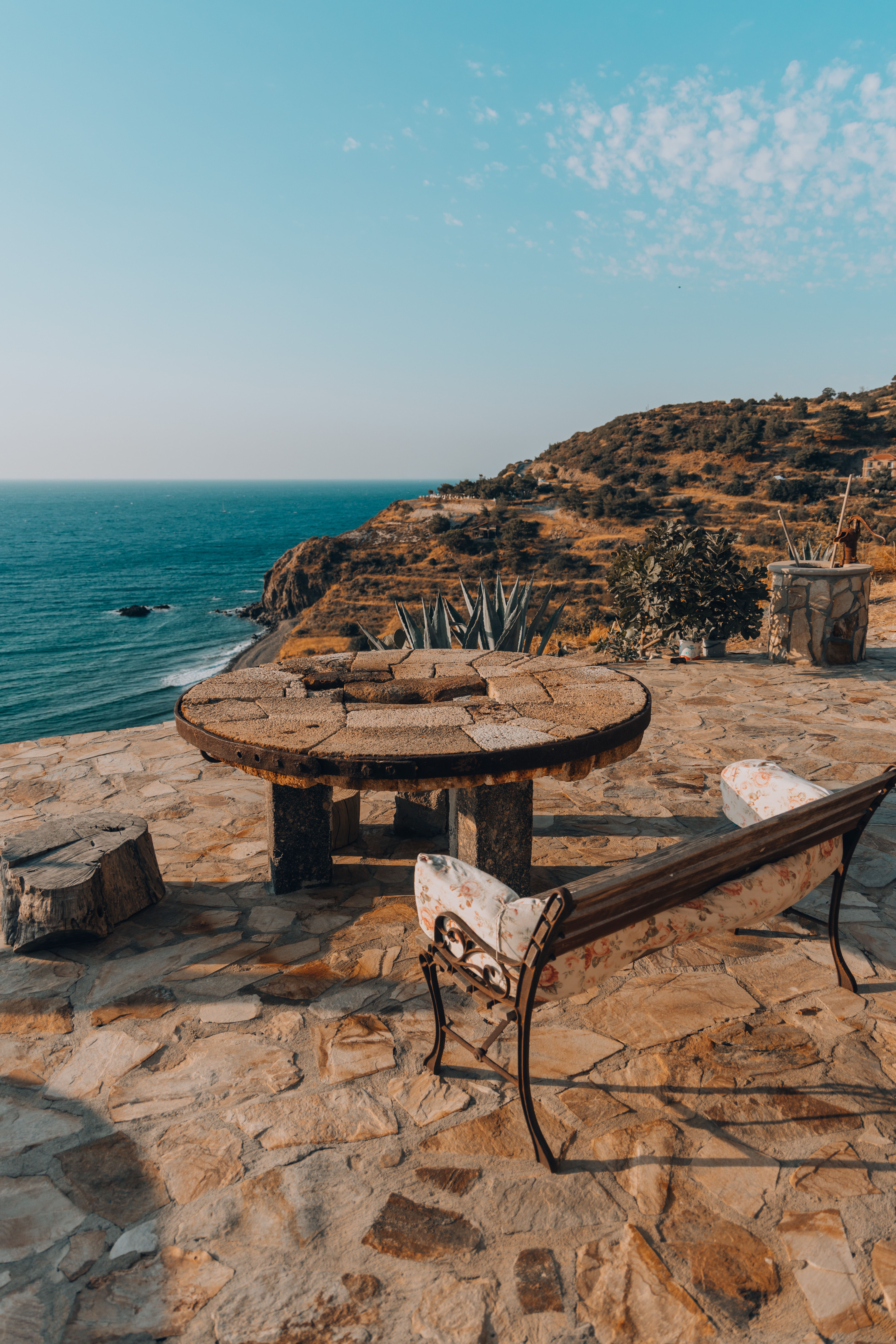 Coastal Patio with Ocean View · Free Stock Photo
