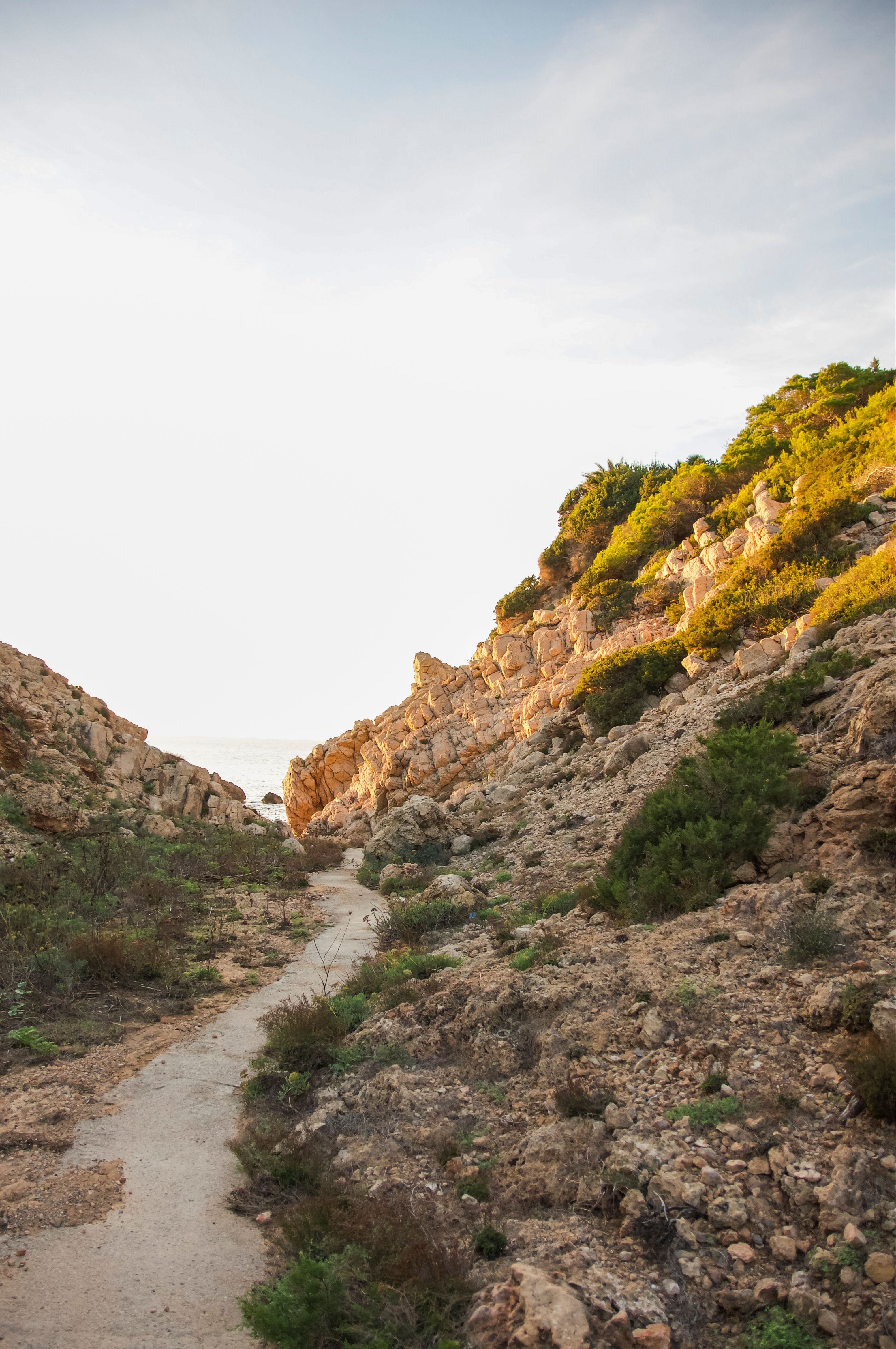 Scenic Rocky Coastal Path at Sunset · Free Stock Photo