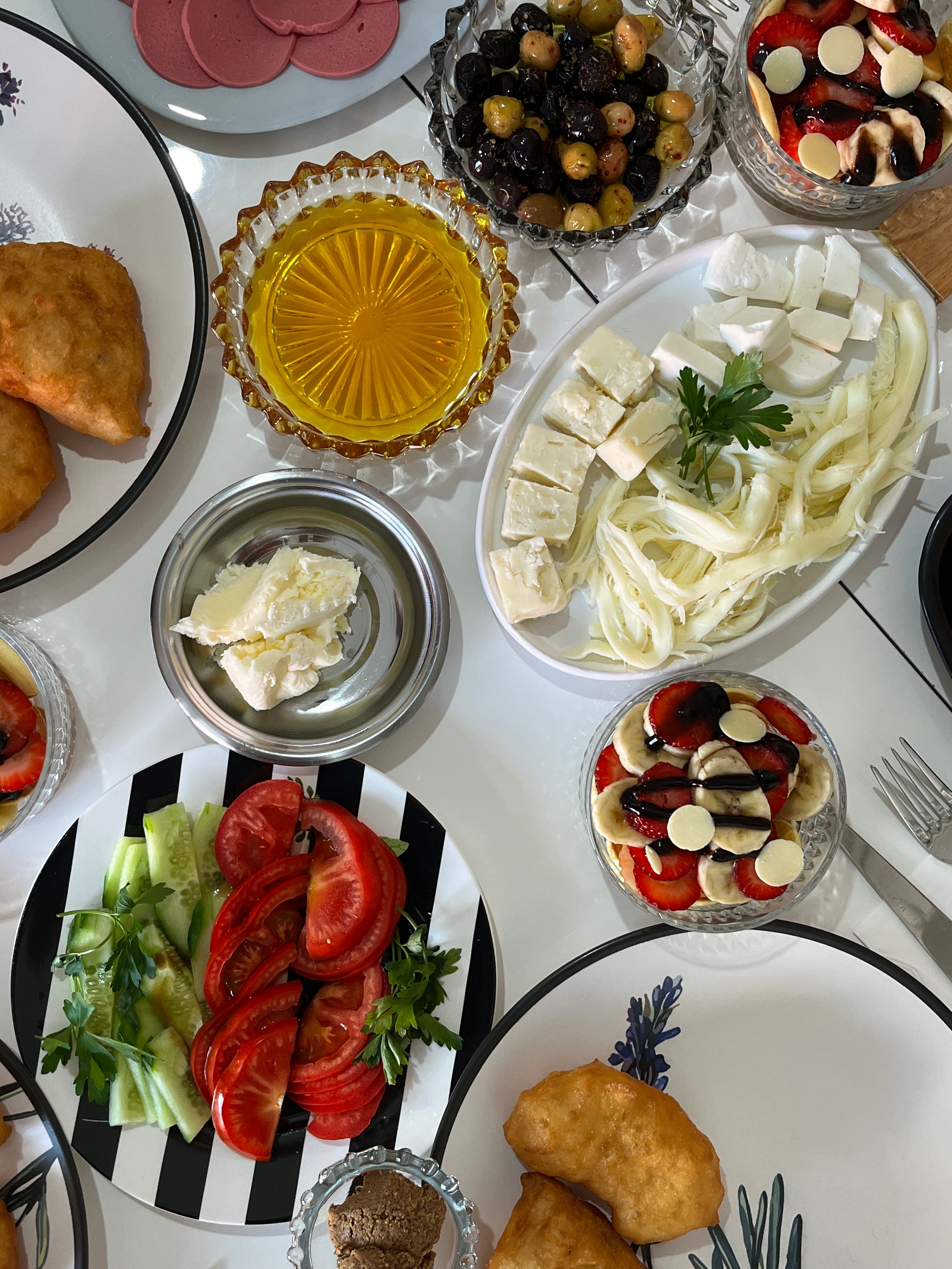 Traditional Turkish Breakfast Spread with Feta and Olives · Free Stock ...