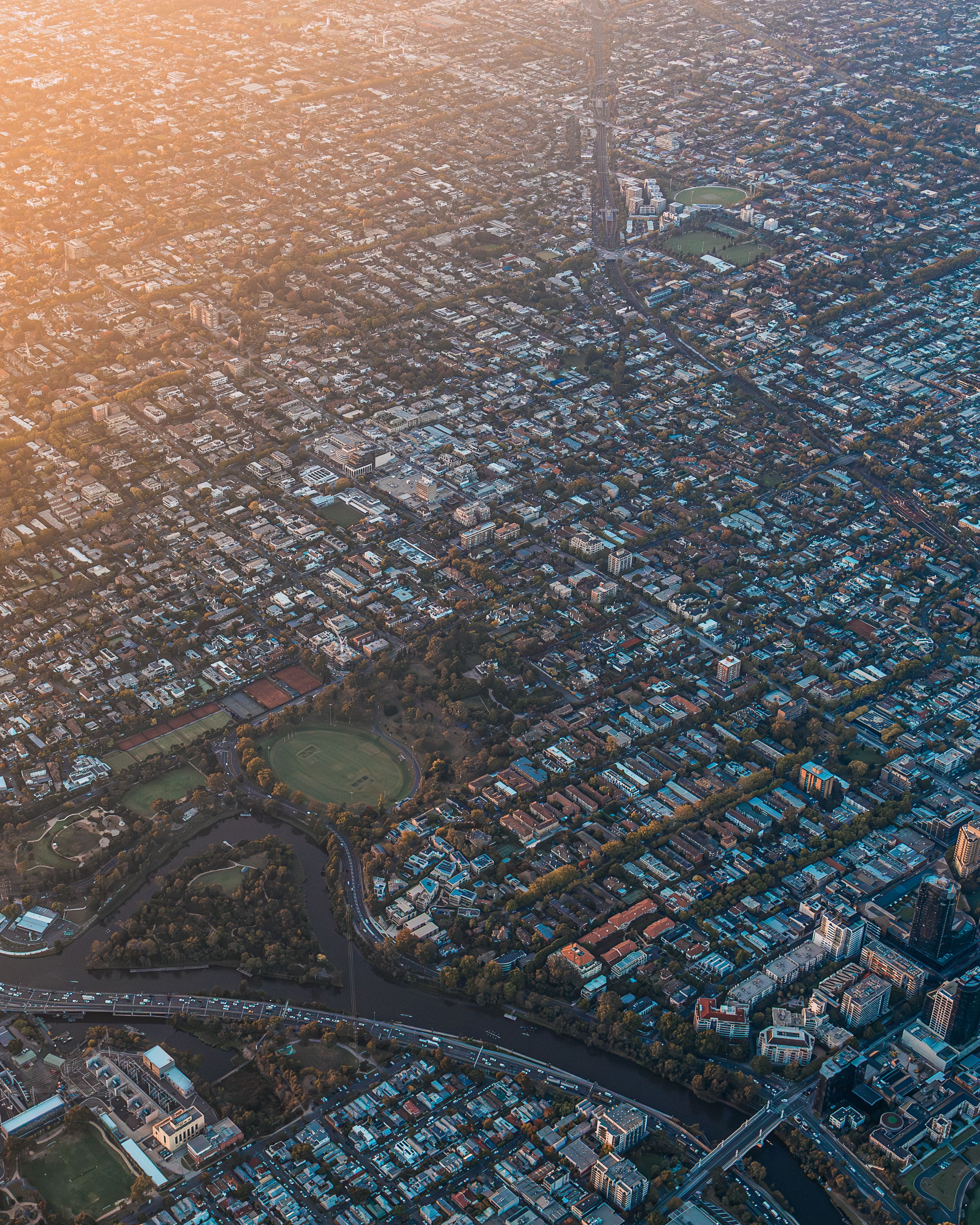 Aerial View of Melbourne at Sunrise · Free Stock Photo
