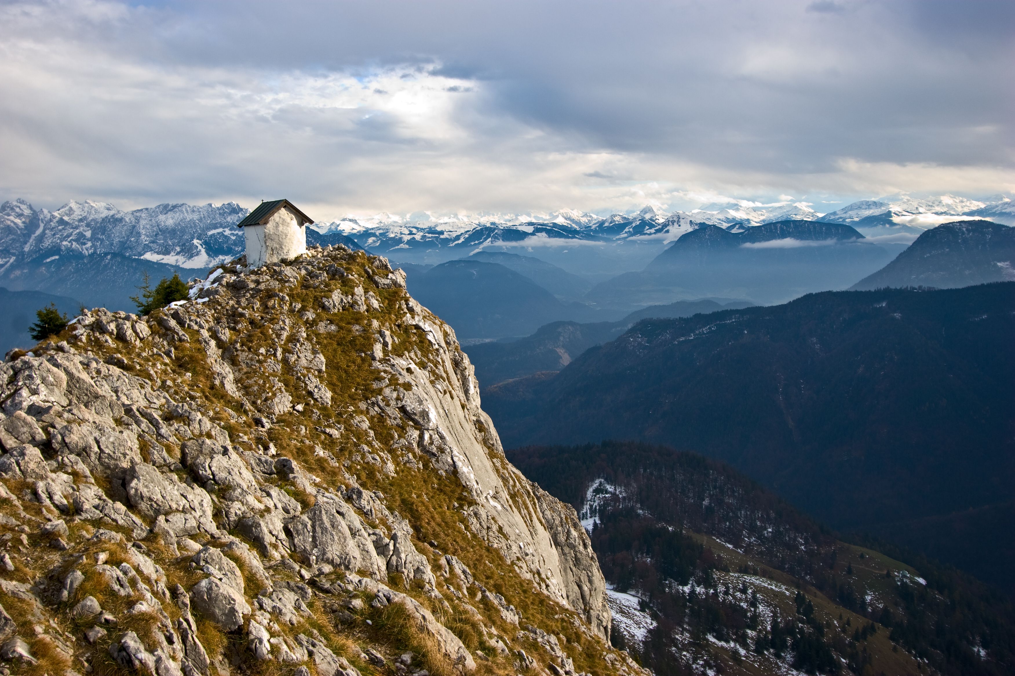 Scenic Alpine View with Mountain Chapel · Free Stock Photo