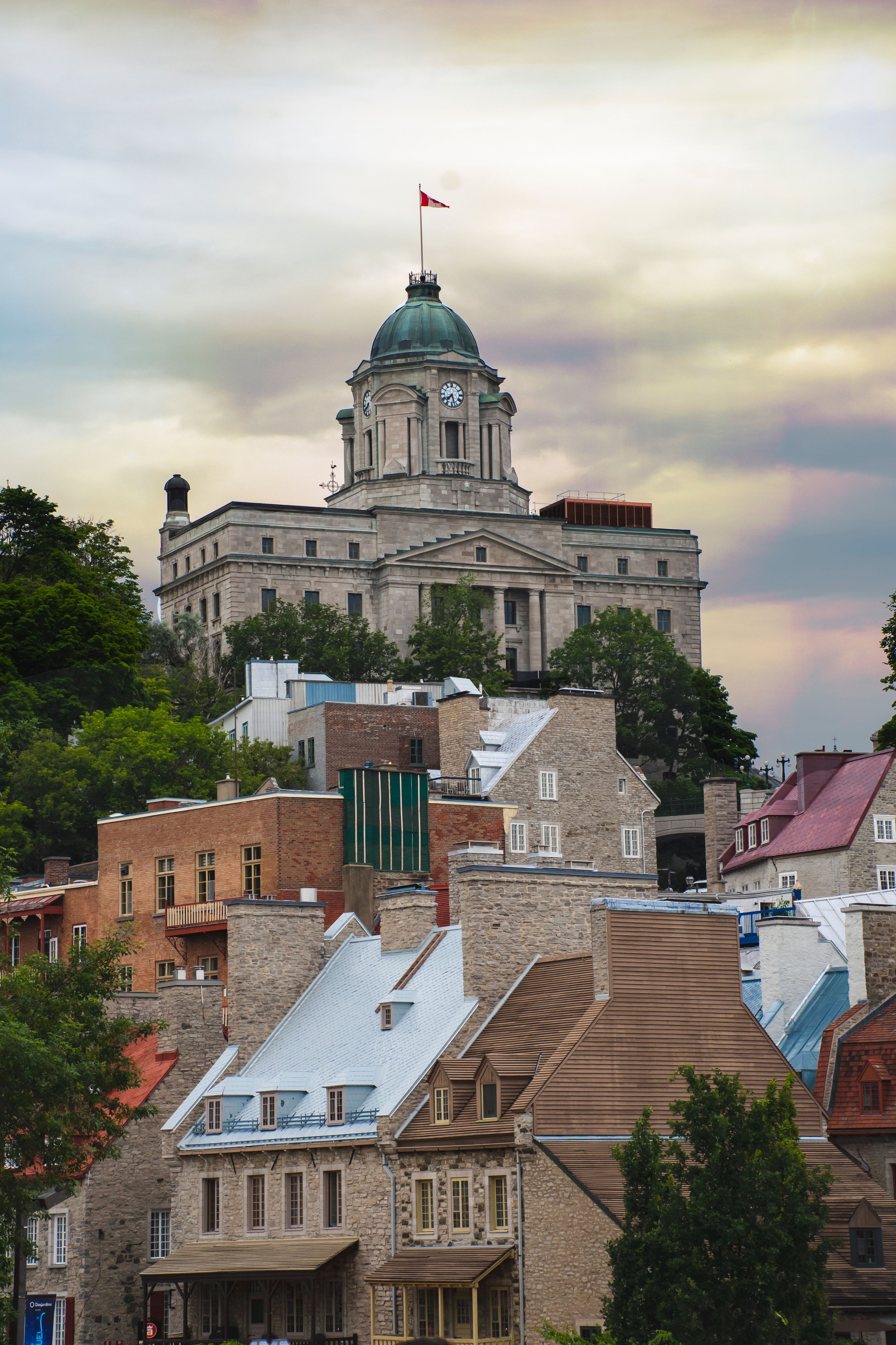 Historic Quebec City Architecture with Iconic Building · Free Stock Photo