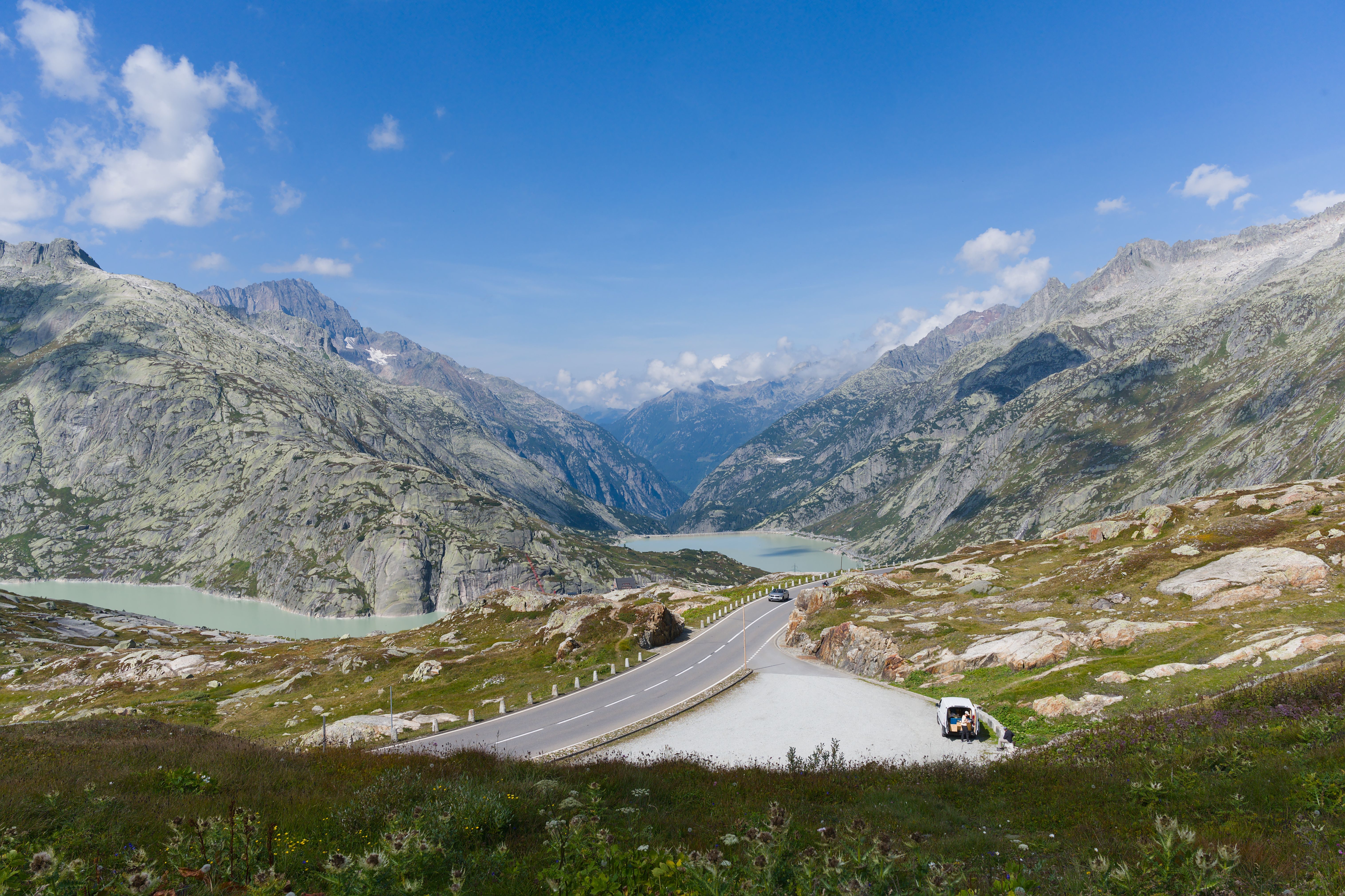 Scenic Alpine Road Overlooking Swiss Mountains · Free Stock Photo