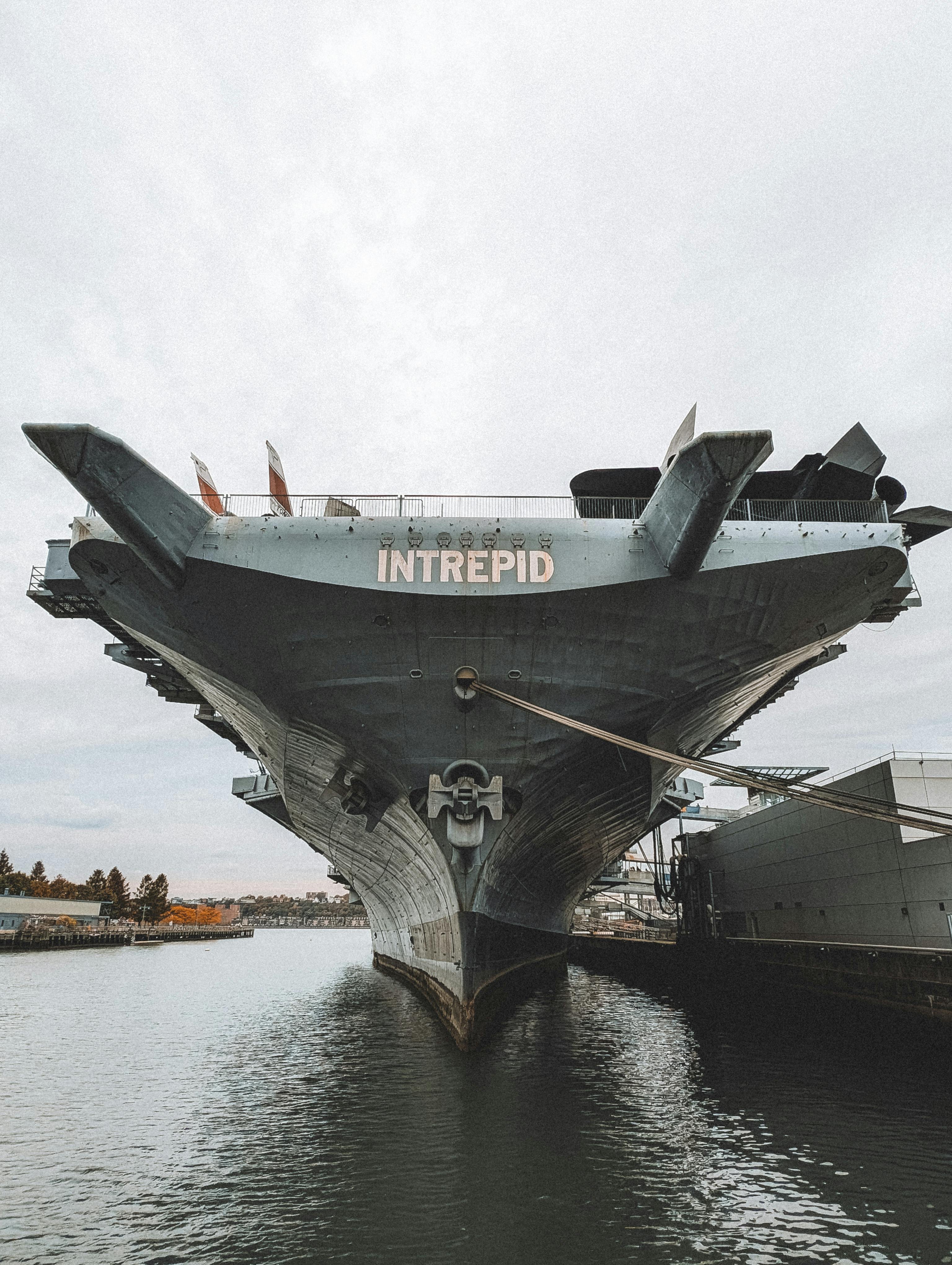 USS Intrepid Aircraft Carrier at New York City Pier · Free Stock Photo