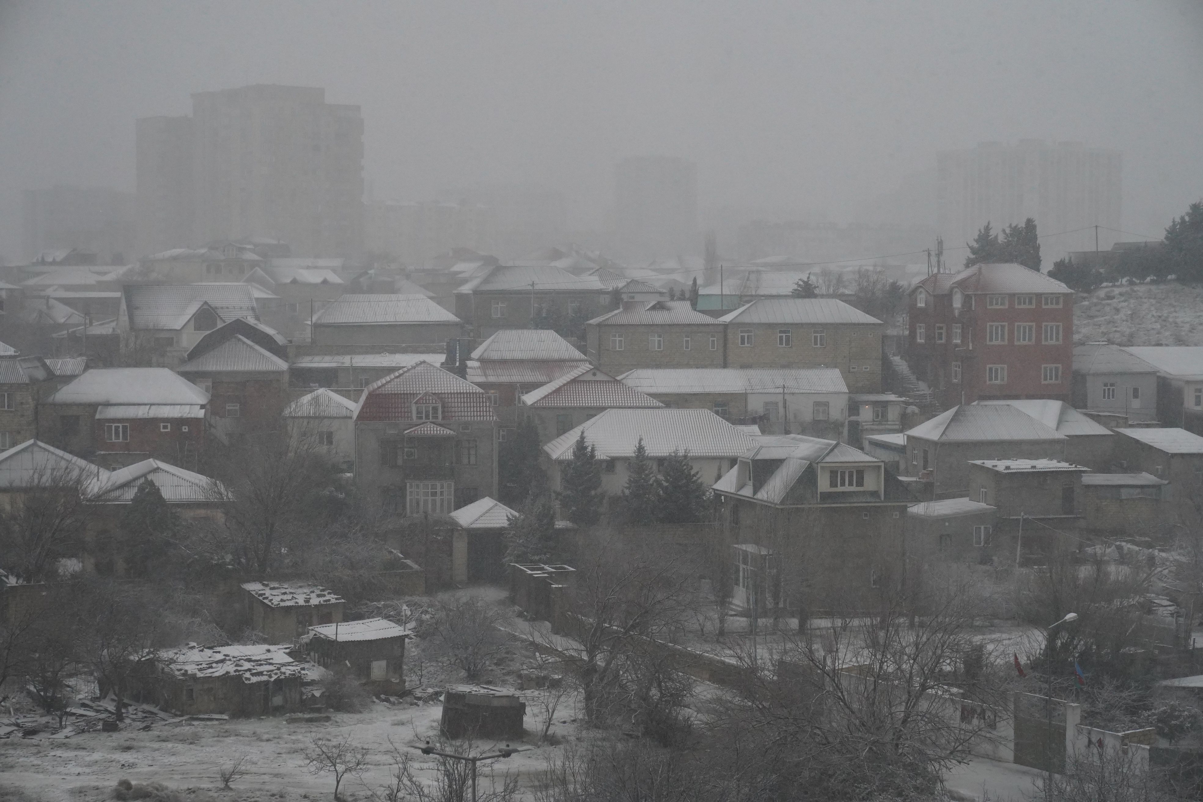 Snowy Winter Urban Landscape with Houses · Free Stock Photo