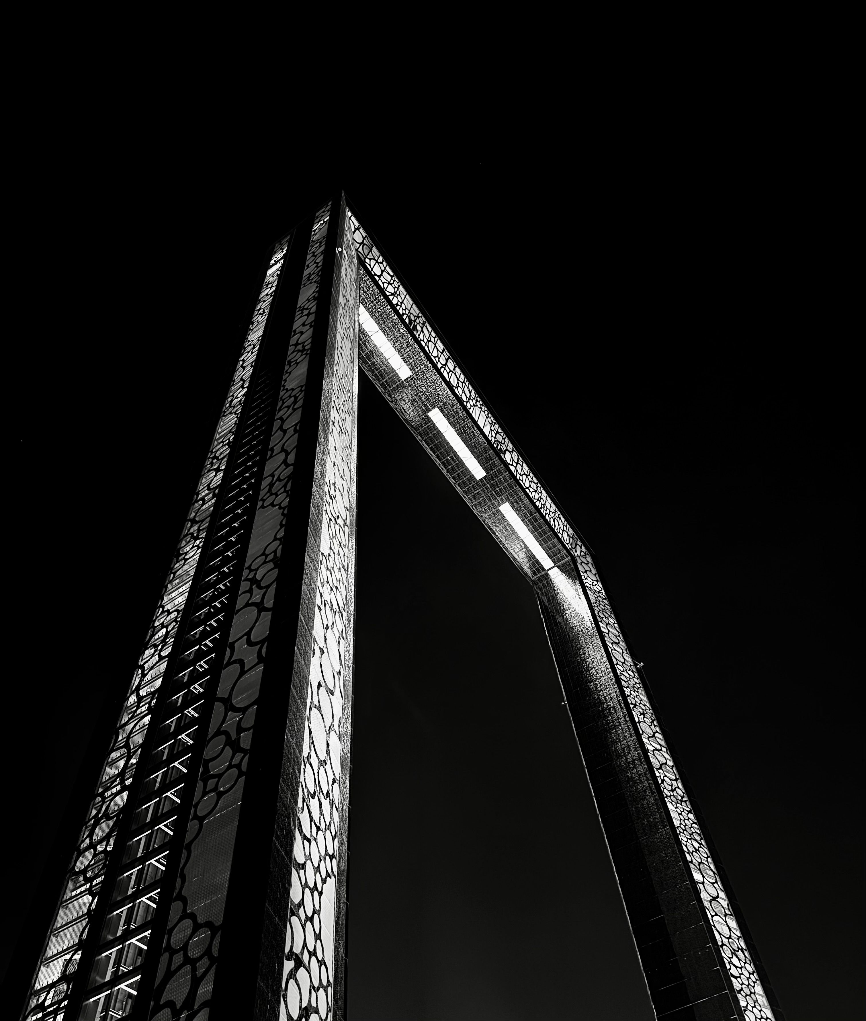 Dubai Frame Illuminated at Night in UAE · Free Stock Photo